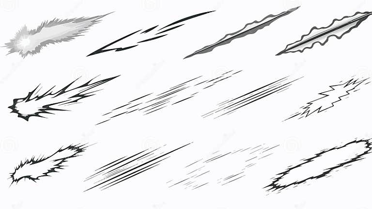 Comic Speed Lines Set Dynamic Vector Visual Effects Stock Illustration ...