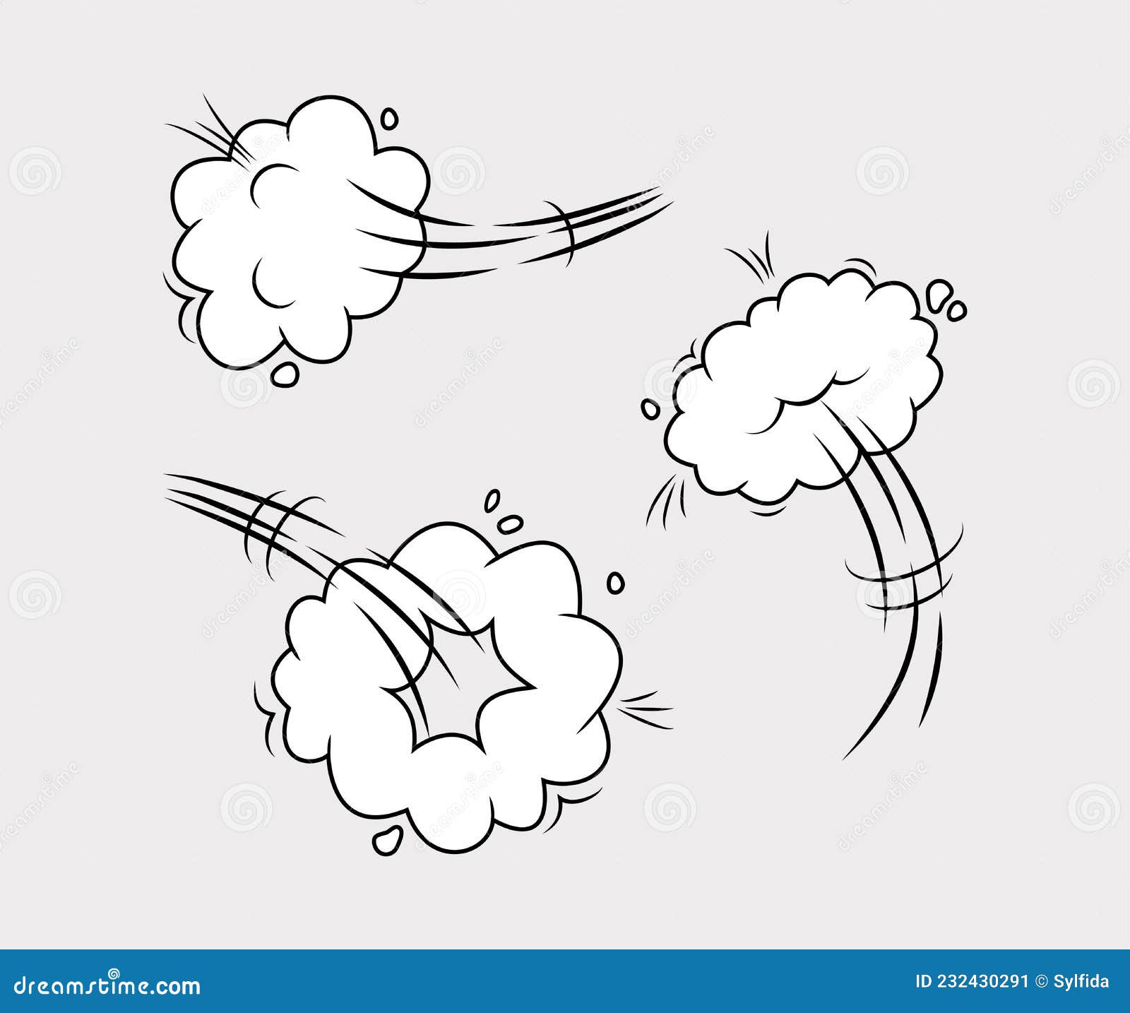 Comic Speed Vector Cloud. Catroon Motion Puff Effect Explosion Bubble ...