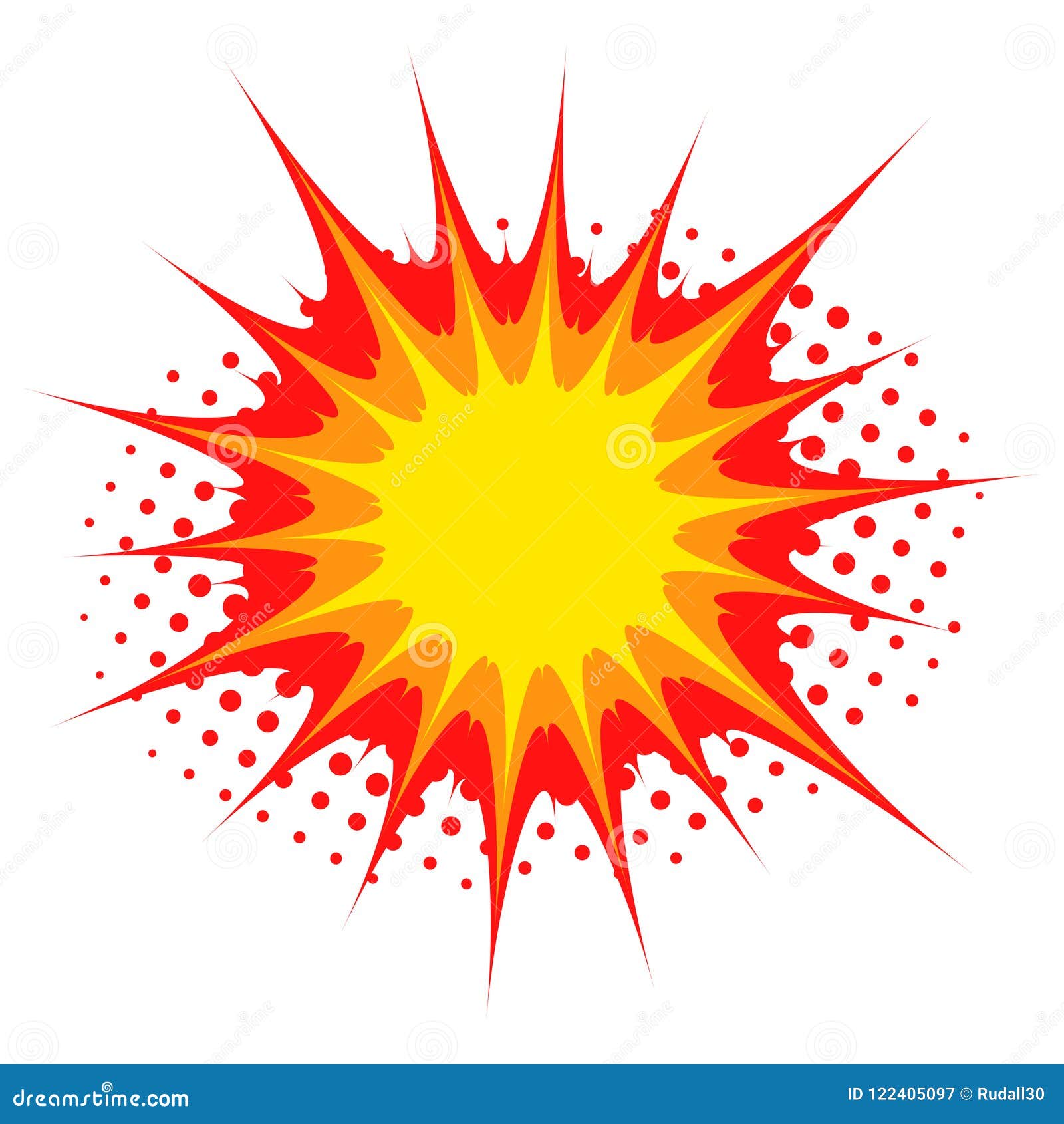 Comic Blast Isolated on White Stock Vector - Illustration of bomb ...