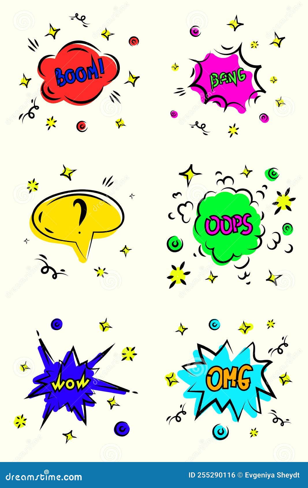 Comic-Sprechblase Mit Text-Boom-Oops Klanglicher Ausdruck Von Emotion ... Comic-Sprechblase Mit Text-Boom-Oops Klanglicher Ausdruck Von Emotion ...
