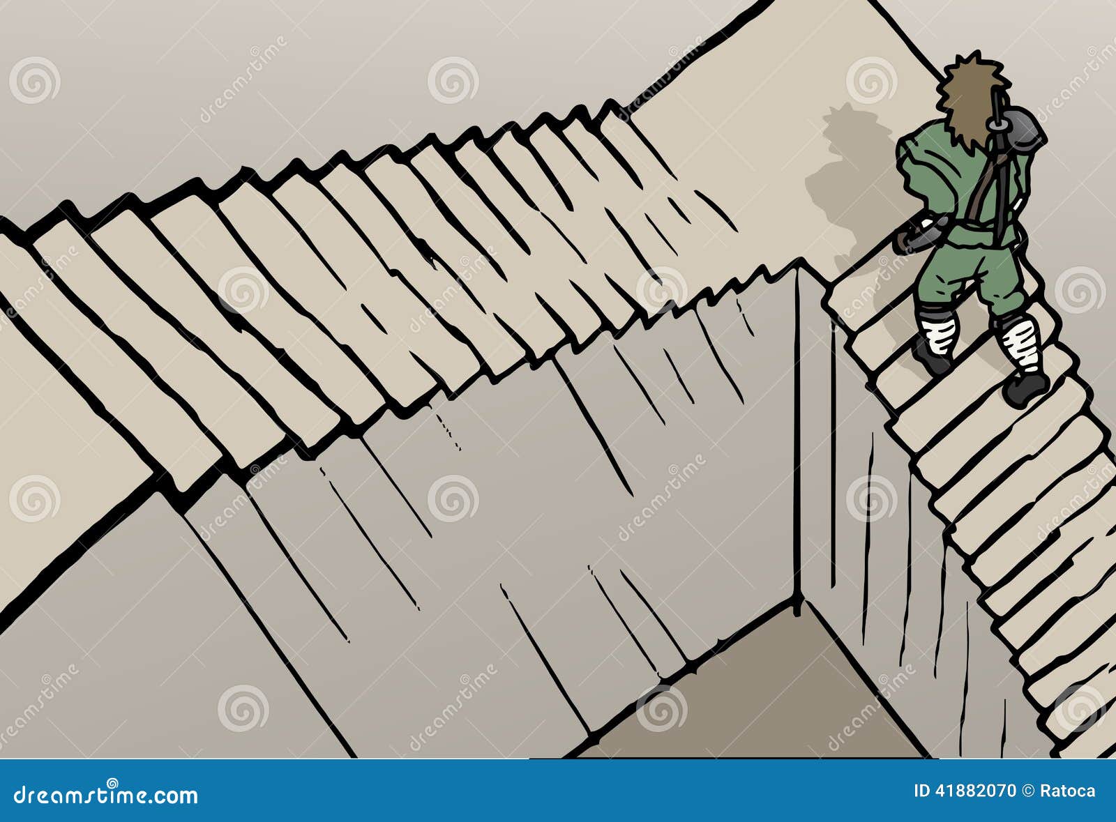 Comic stairs draw stock vector. Illustration of people - 41882070