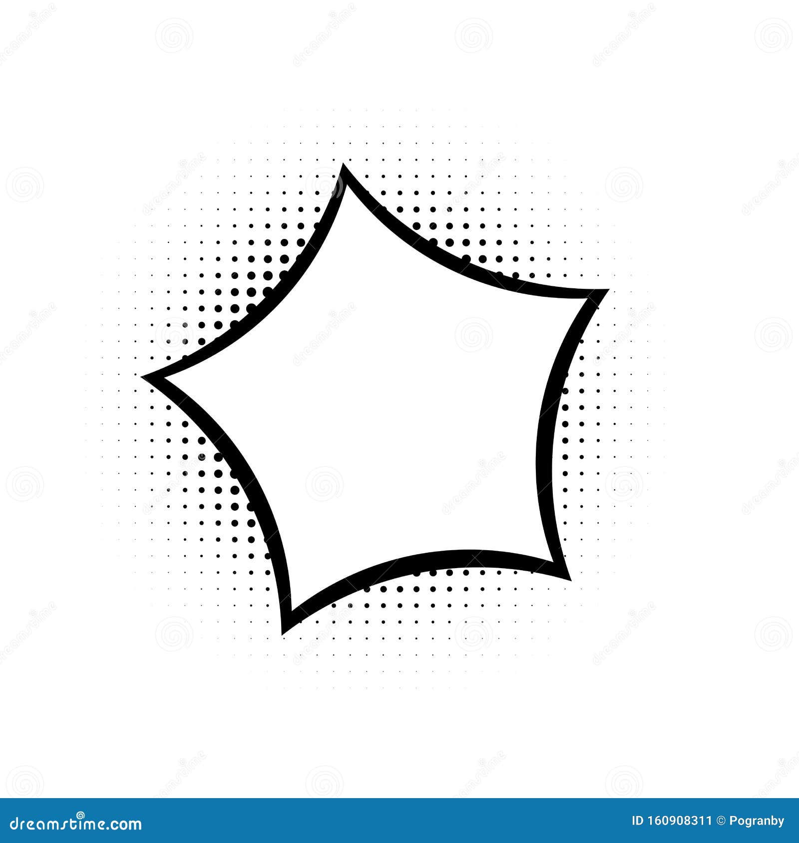 Comic Star Bubble. Isolated Black Halftone Dots Stock Vector ...