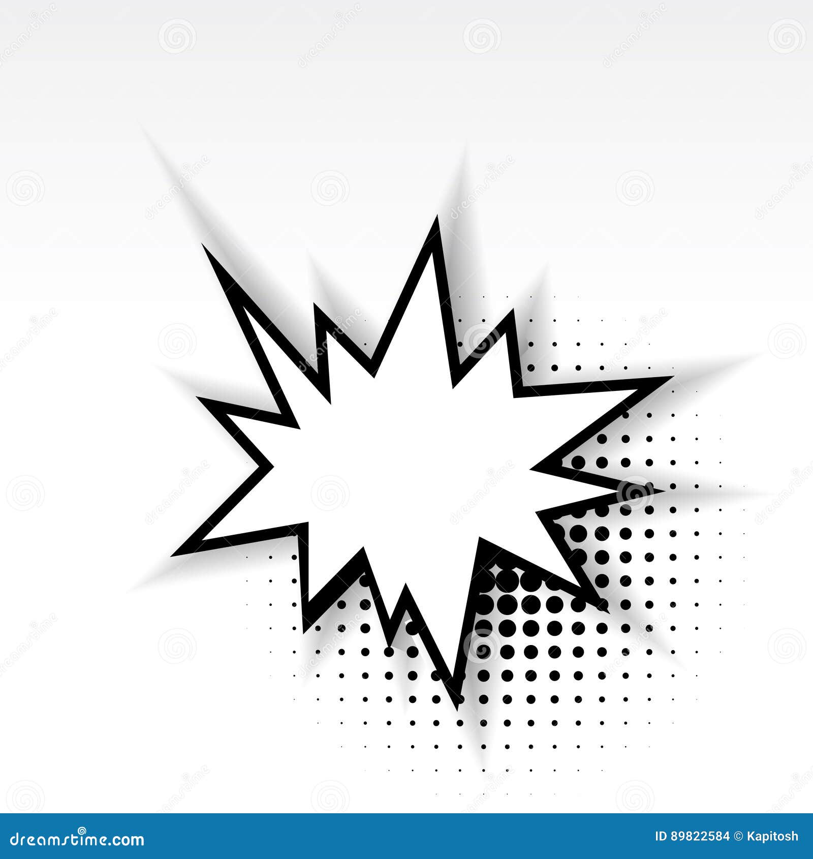 Comic Star Empty Paper Babble Soft Shadow Stock Vector - Illustration ...