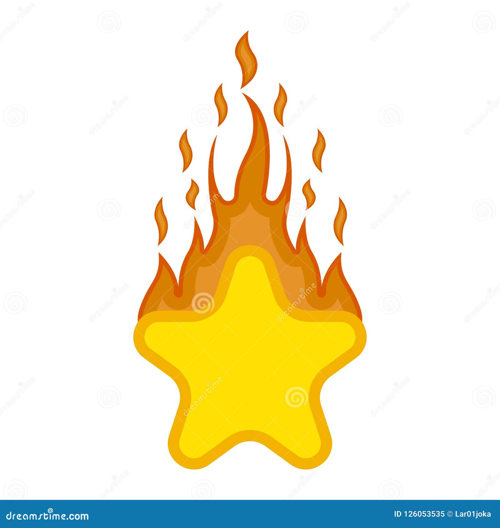 Comic Star Shape on Fire Icon Stock Vector - Illustration of fire ...