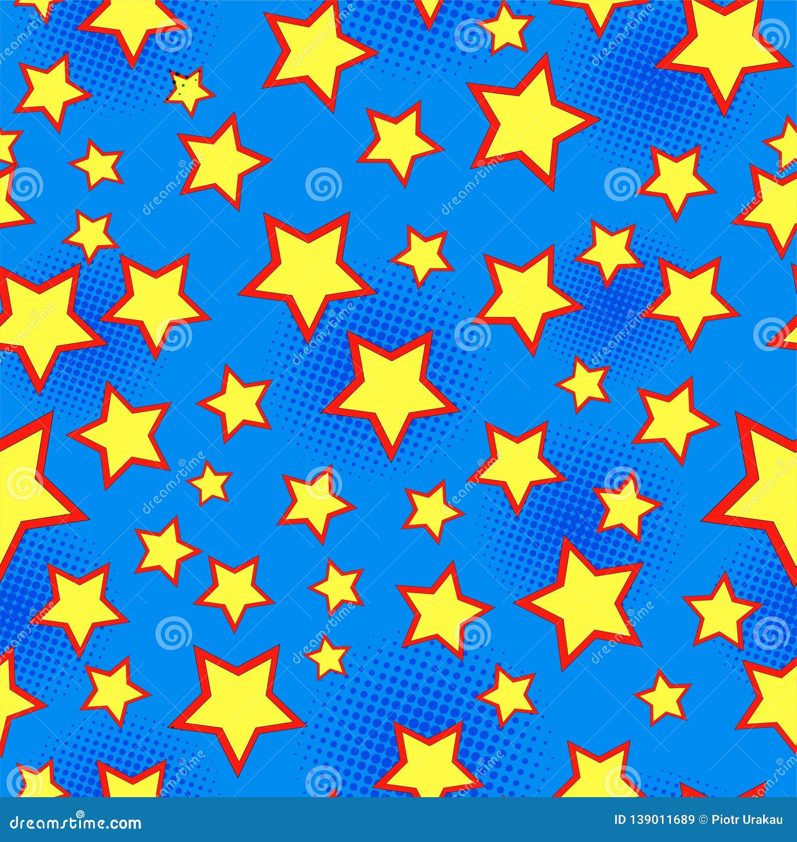 Comic Starry Bright Seamless Pattern Stock Vector - Illustration of ...