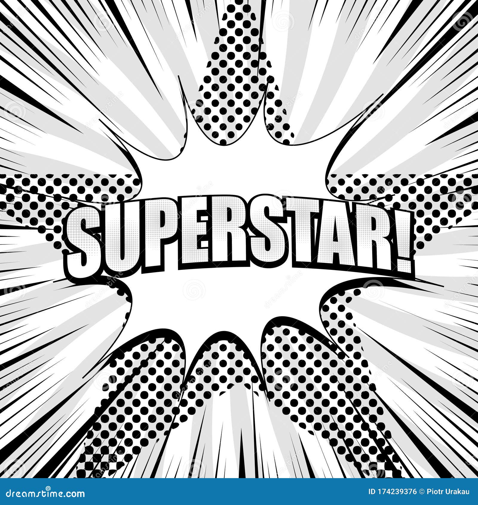 Comic Starry Monochrome Concept Stock Vector - Illustration of dynamic ...