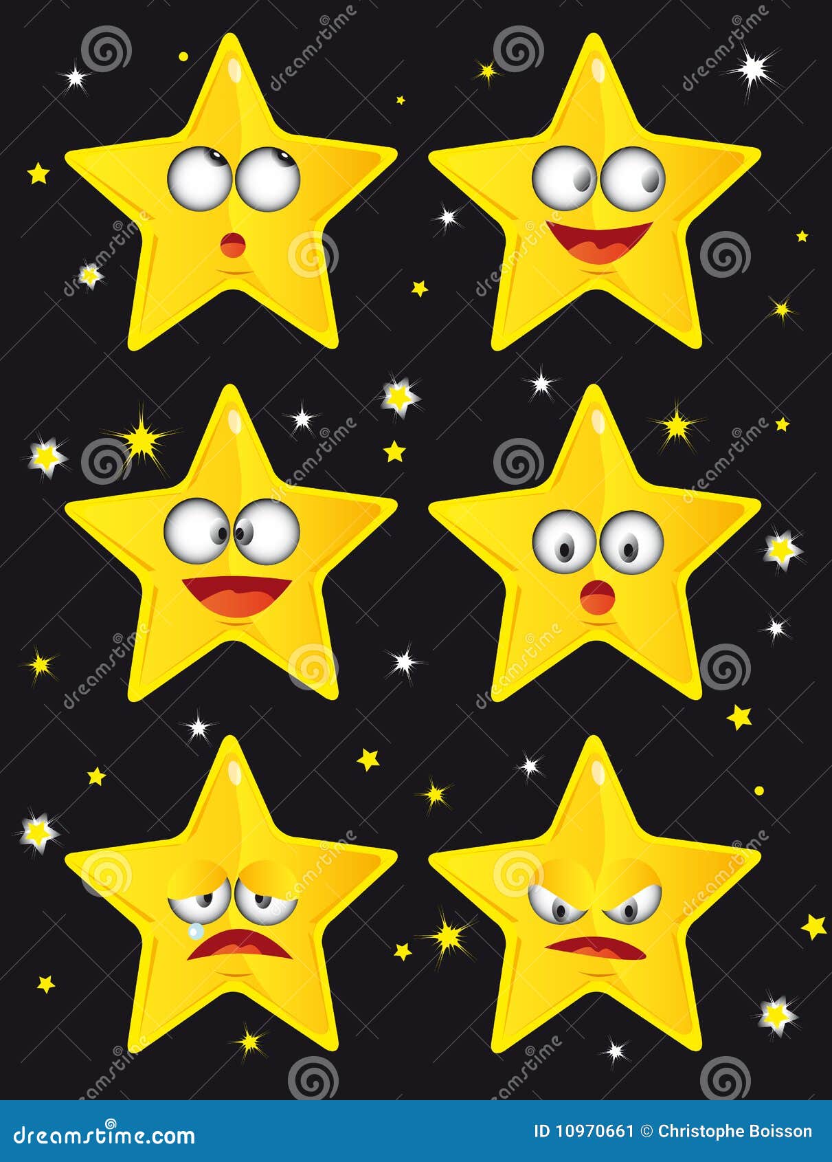 Comic stars stock vector. Illustration of color, painting - 10970661