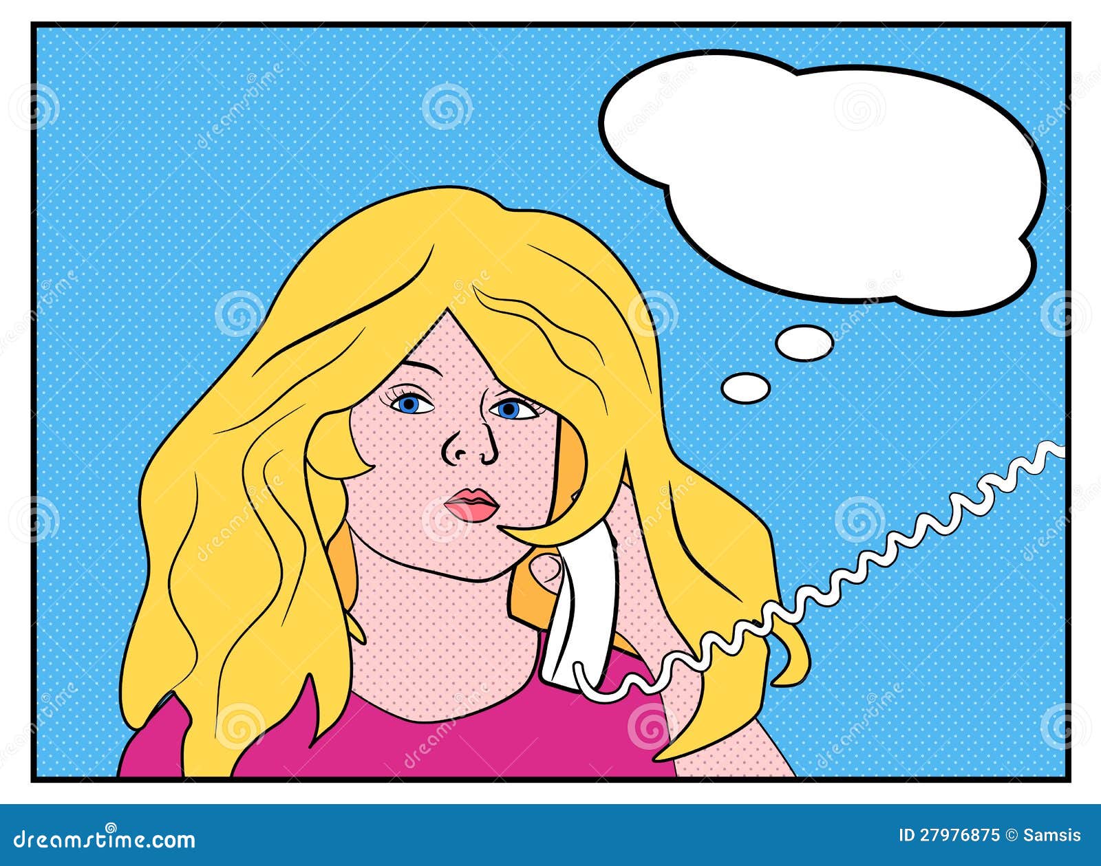 Comic strip blonde calling stock vector. Illustration of secretary ...