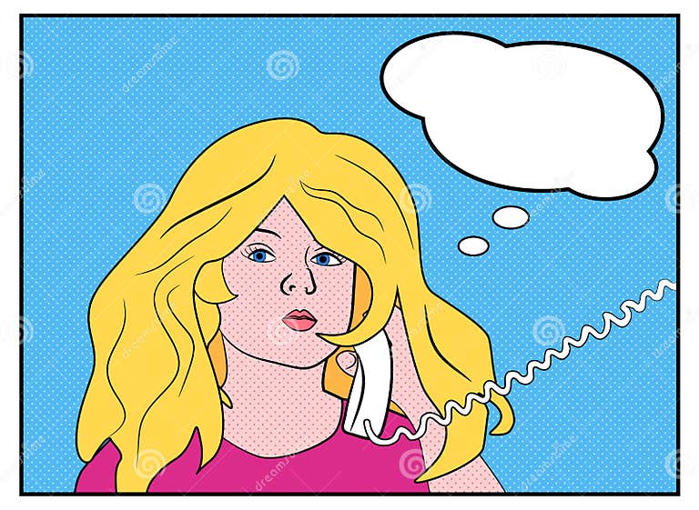 Comic strip blonde calling stock vector. Illustration of secretary ...