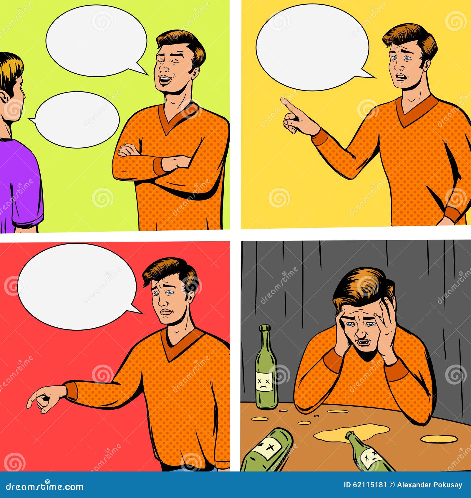 Comic Strip with Debate of Two Persons Vector Stock Vector ...