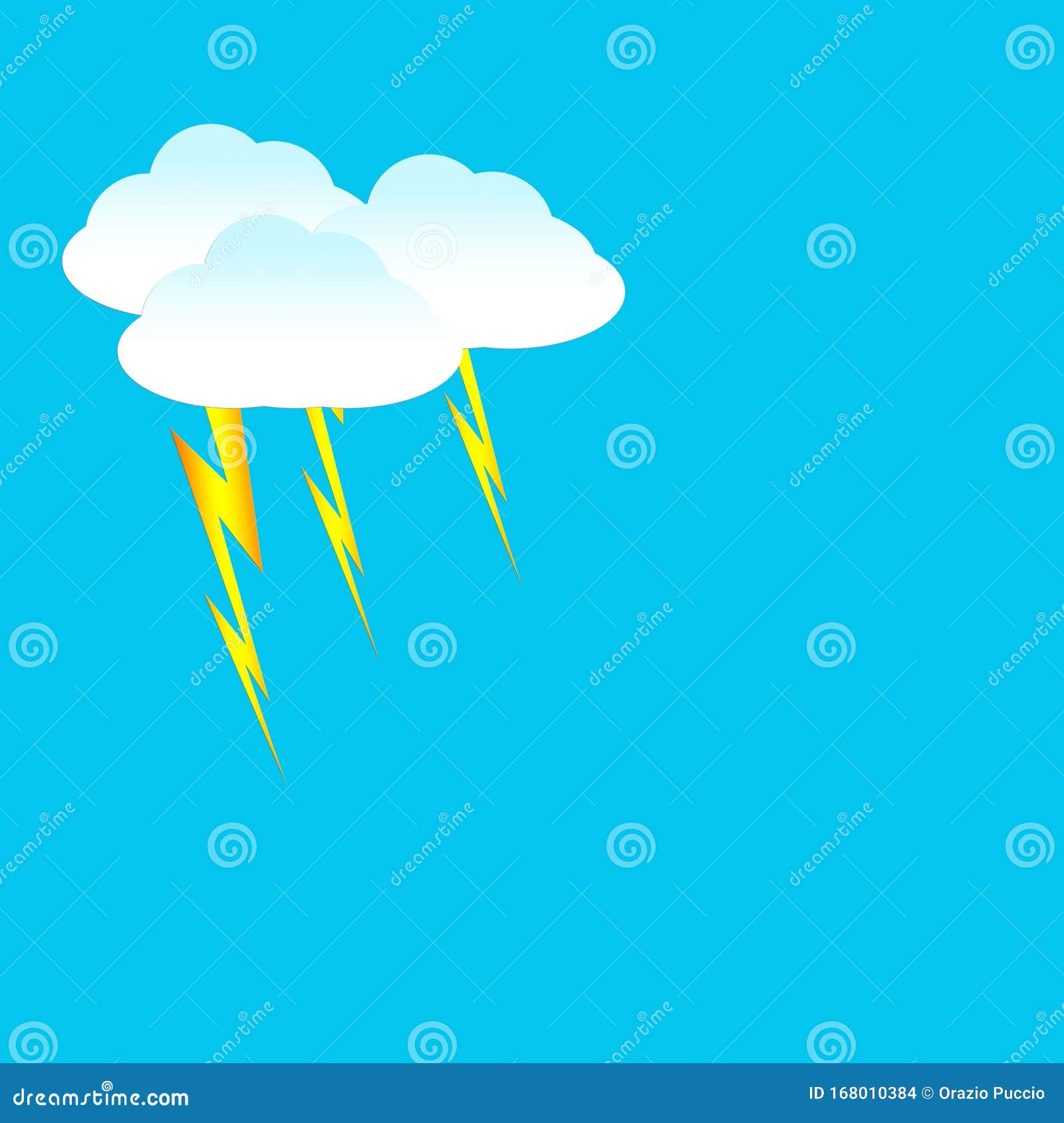 Comic Strip with Rain Clouds and Lightning Stock Illustration ...