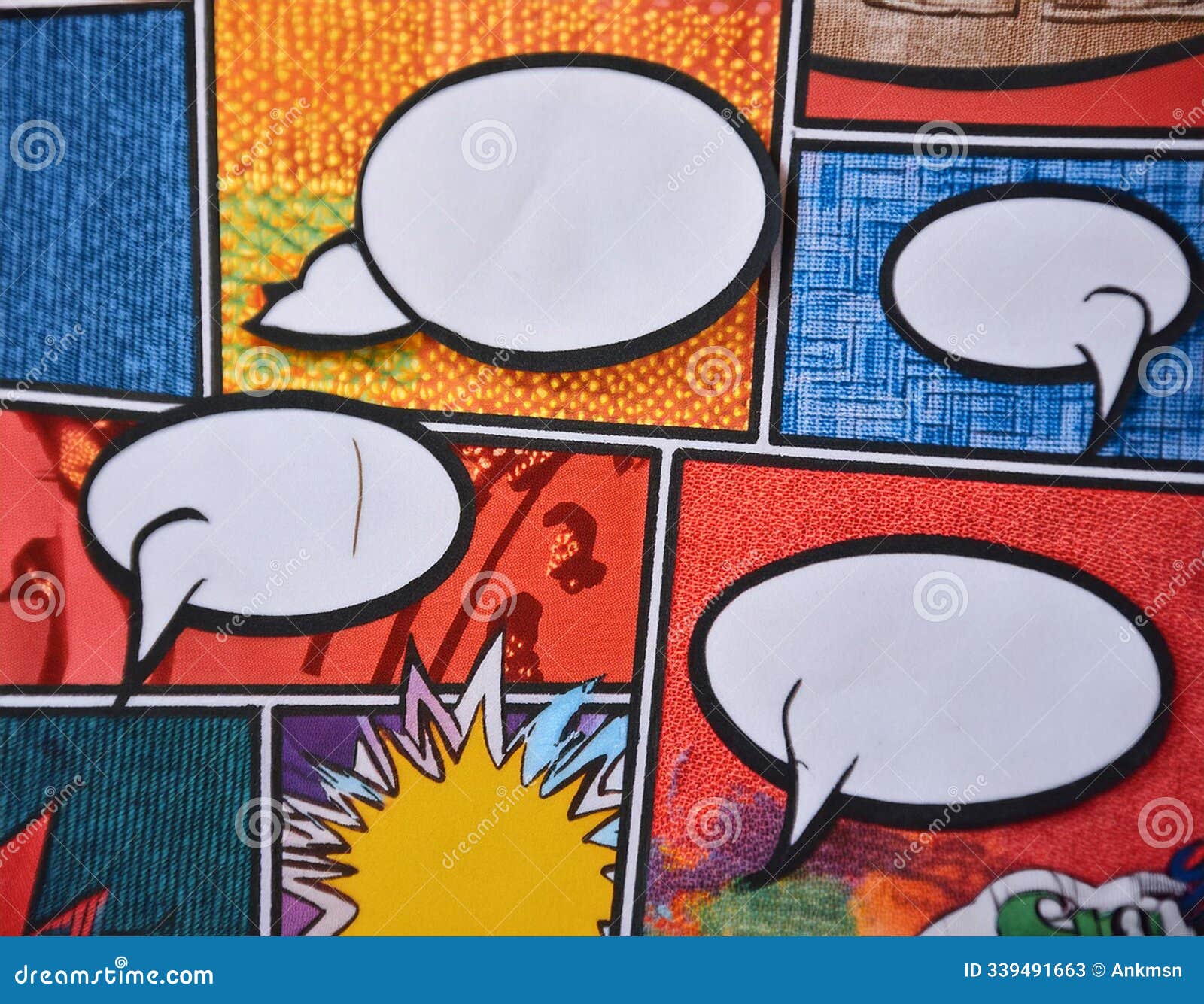 Comic Strip with Speech Bubbles, Illustrating Graphic Storytelling ...