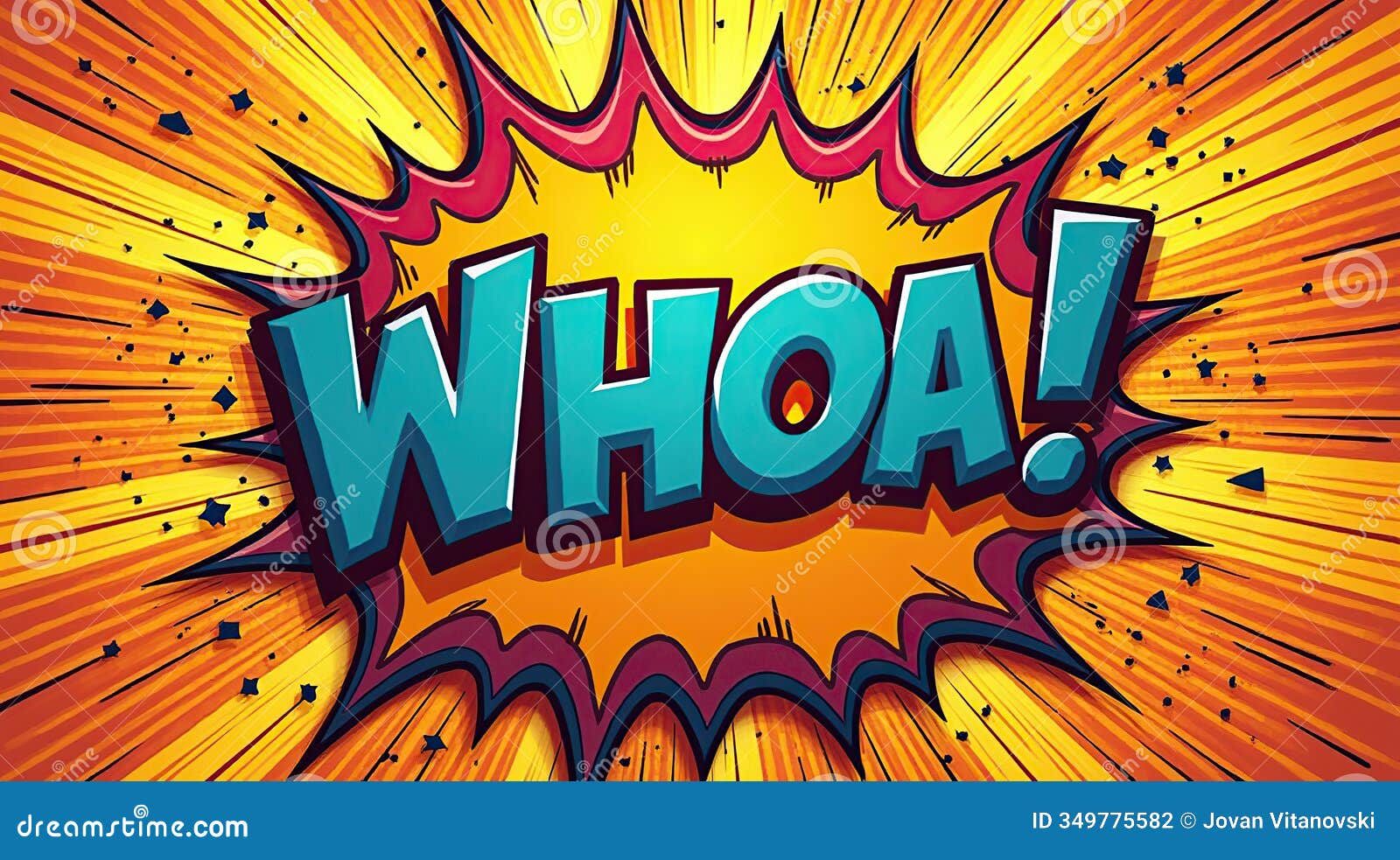 Comic Style Artwork with Bold 3D Text Shouting Whoa Stock Illustration ...