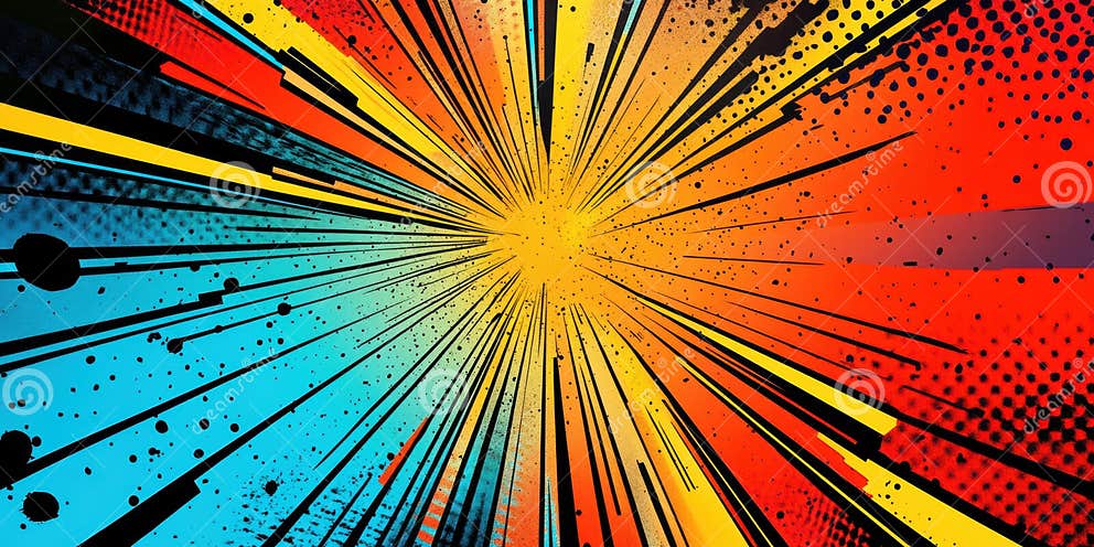 This Comic-style Background Blends Smooth Color Transitions with Bold ...