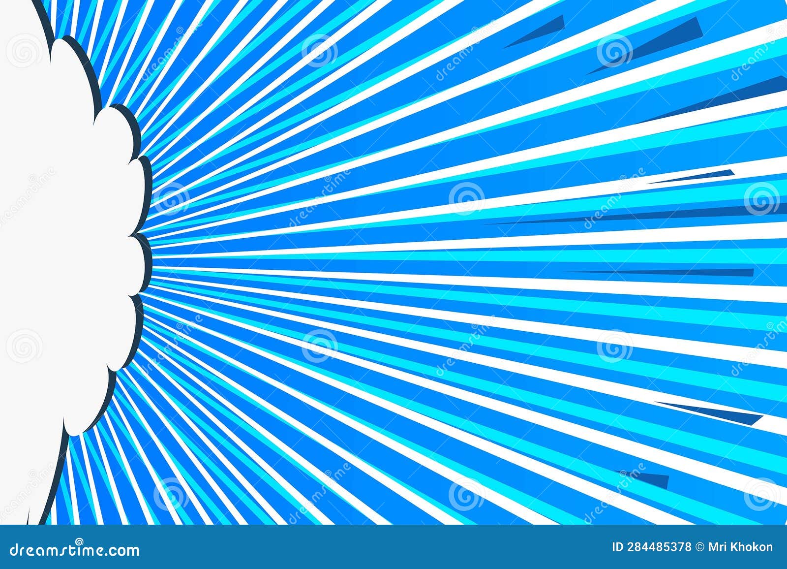 Comic Style Background with Speed Line Effects and Clouds Stock Vector ...