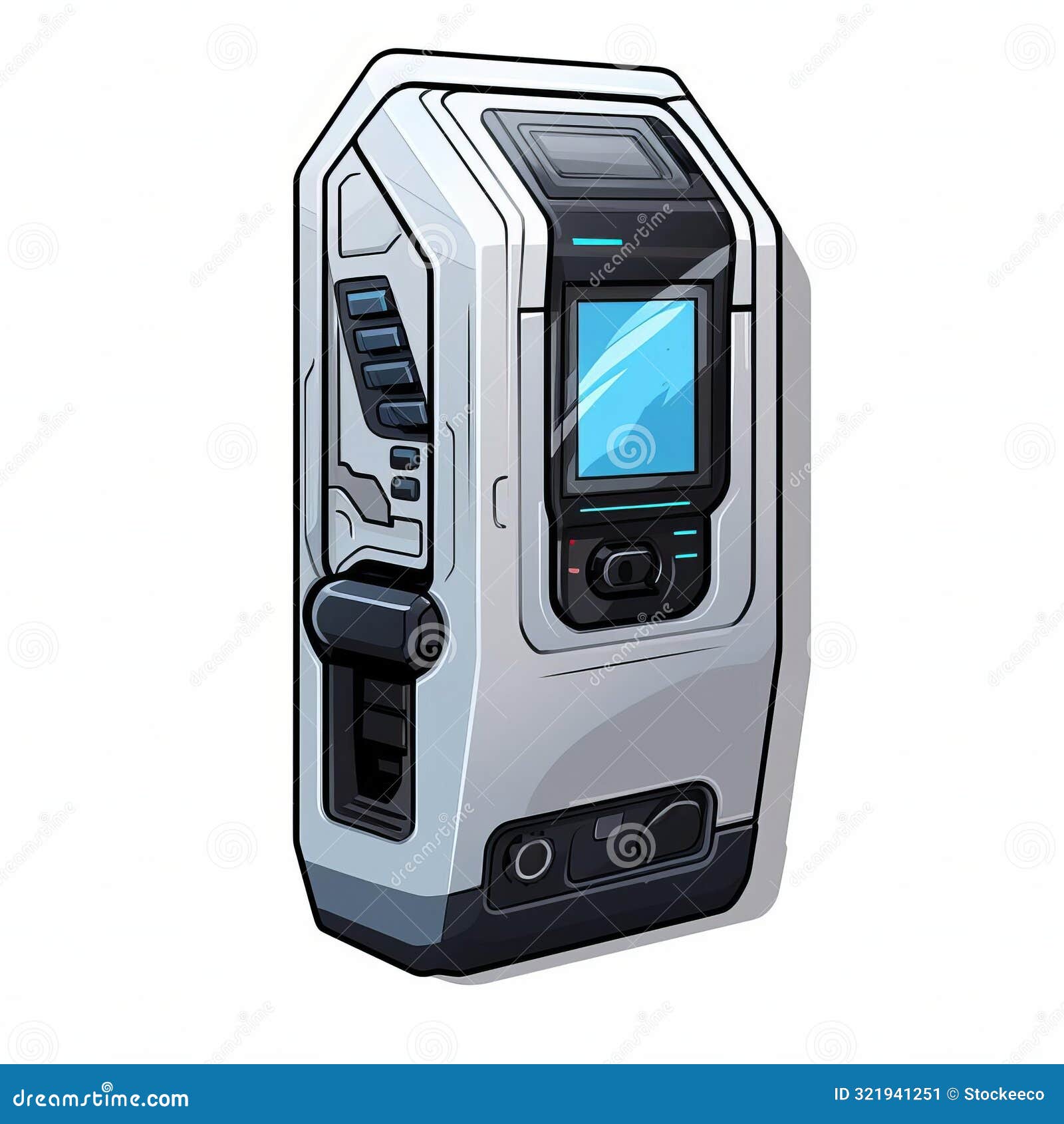 Comic Style Biometric Authentication Device 2d Sprite on White ...