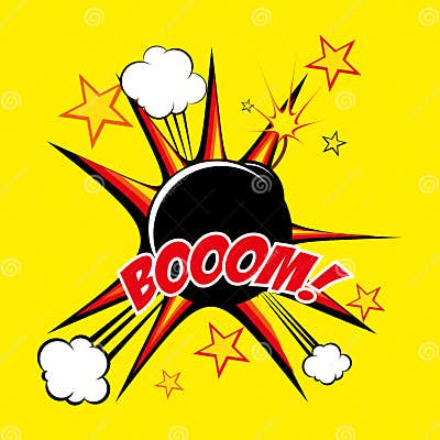 Comic Style Bomb Isolated on Background Stock Vector - Illustration of ...