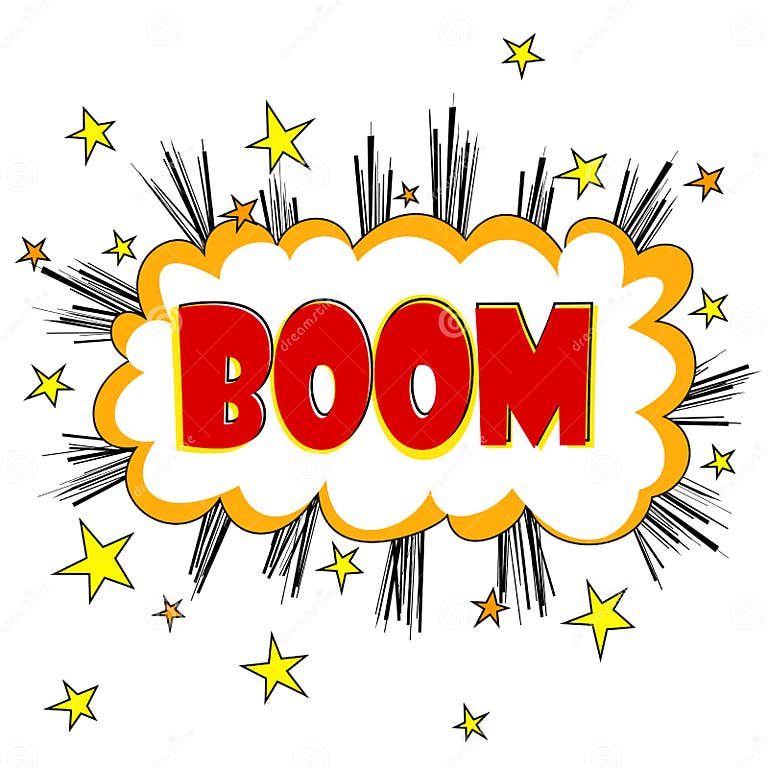 Comic Style Boom Text Design Stock Vector - Illustration of cartoon ...