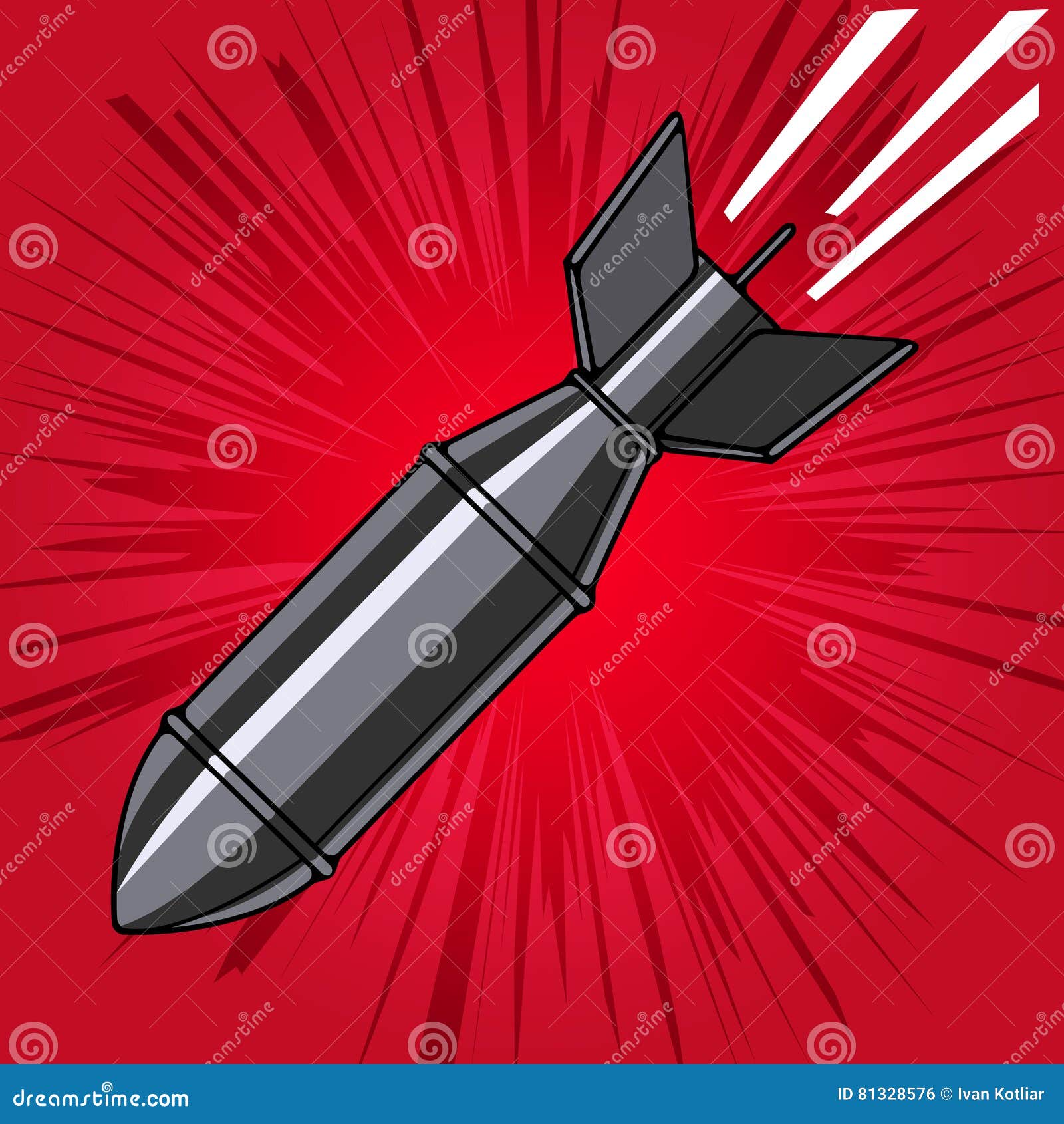 Comic Style Cartoon Bomb with Explosion. Design Element for Post Stock ...