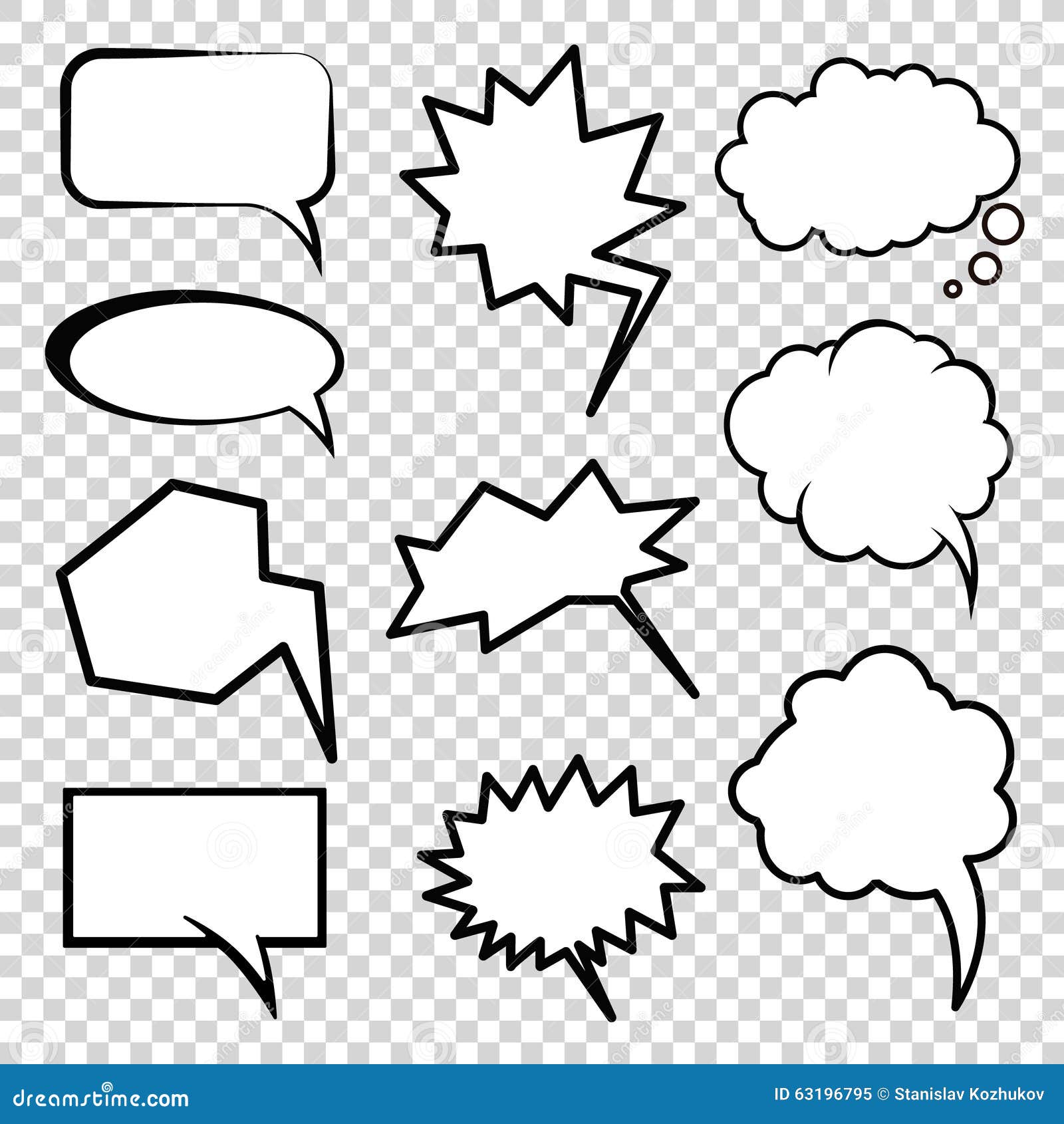 Comic style clouds stock illustration. Illustration of group - 63196795