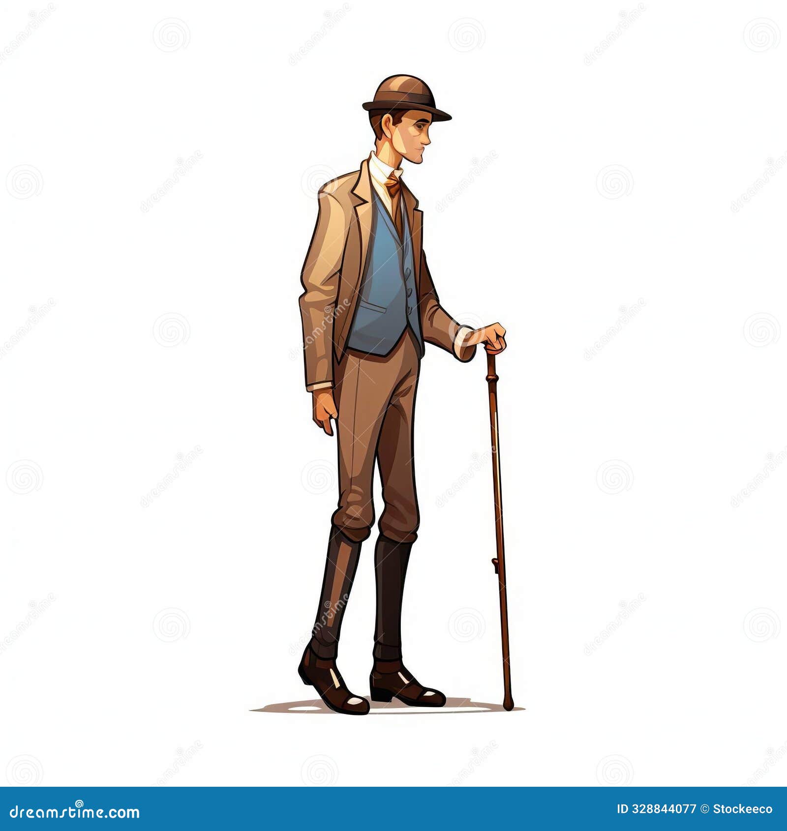 Comic Style 2d Sprite of Smart Cane on White Background Stock ...