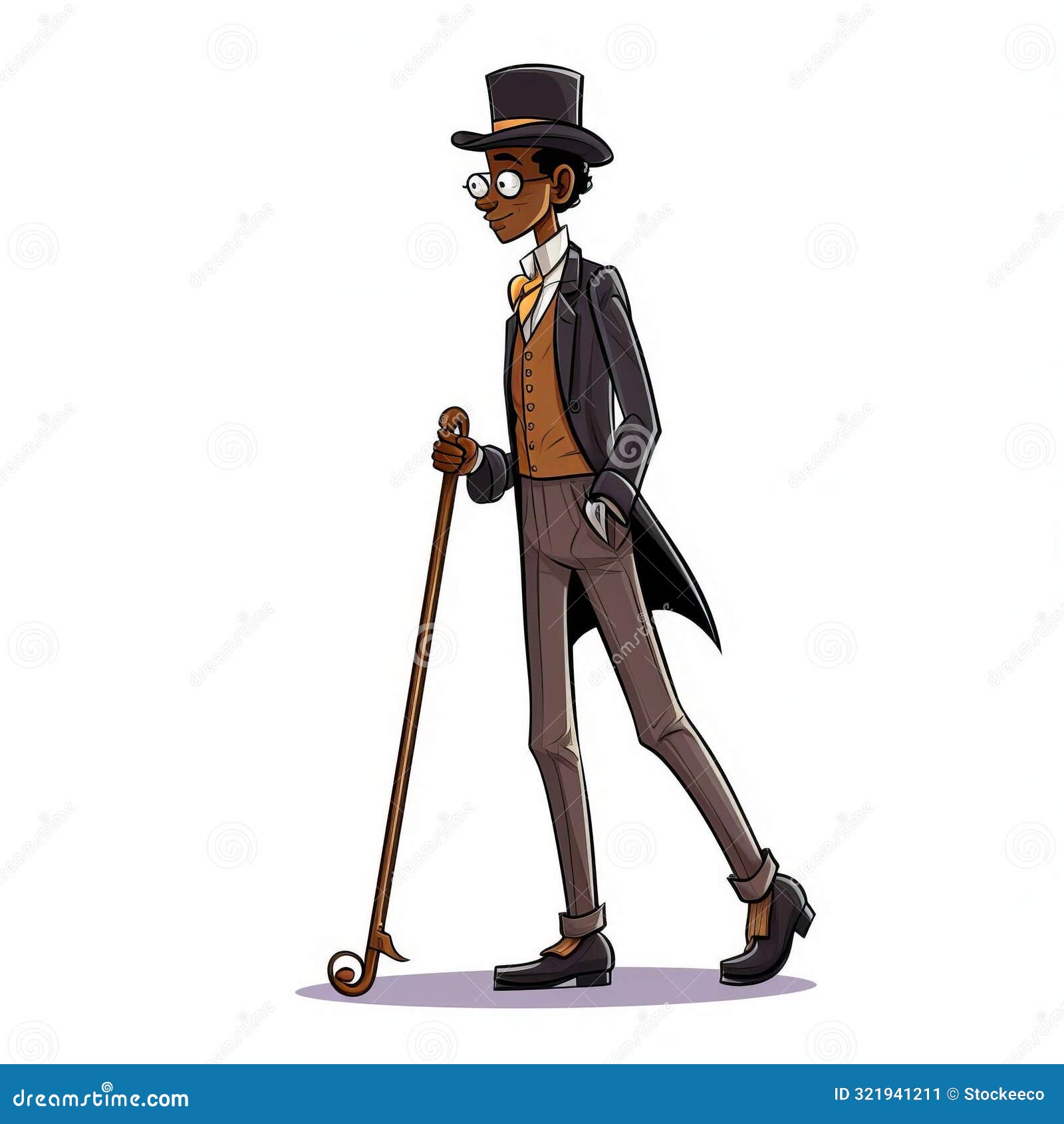 Comic Style 2d Sprite of Smart Cane on White Background Stock ...