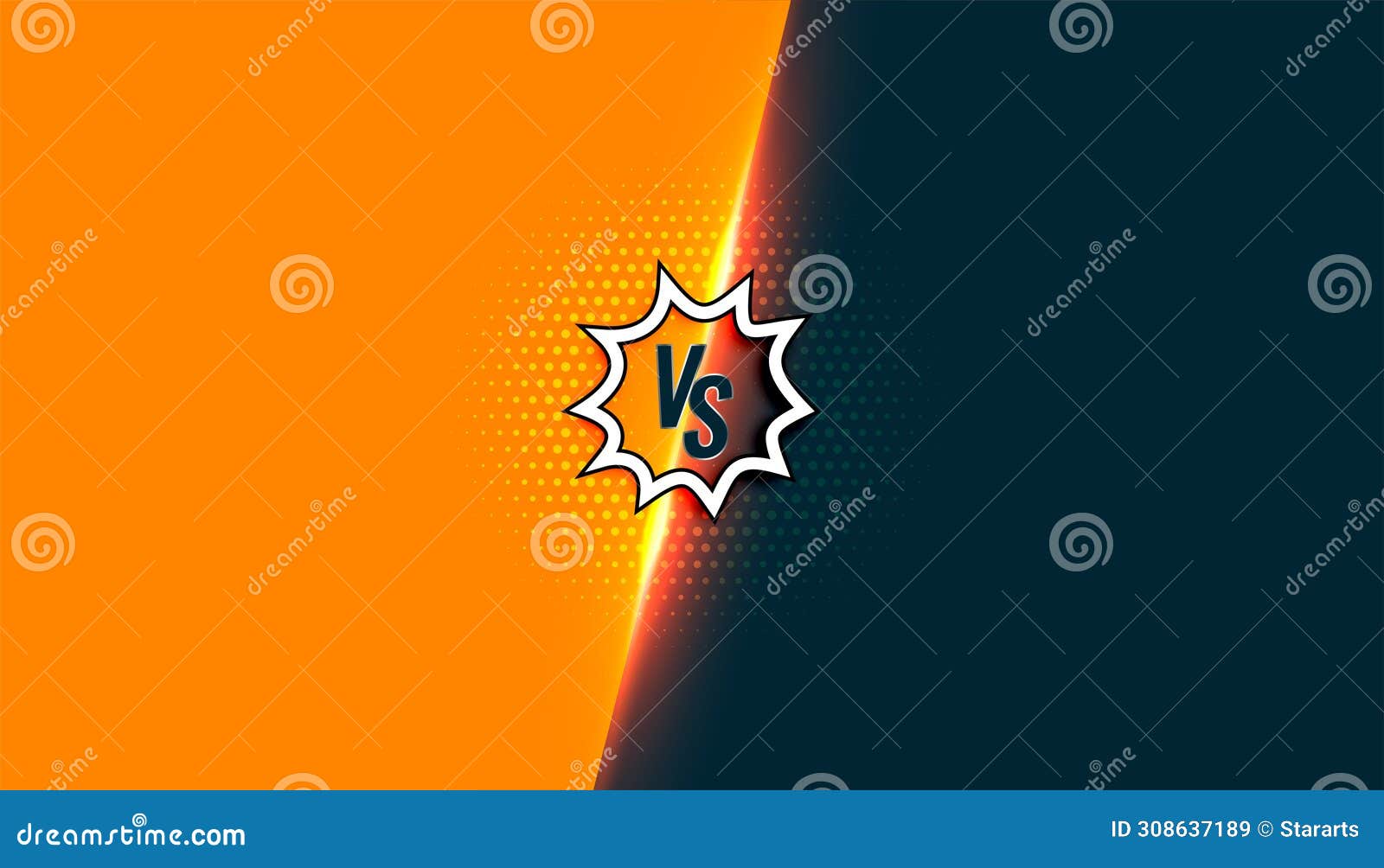 Comic Style Dual Contest Versus Vs Poster with Shiny Light Effect Stock ...