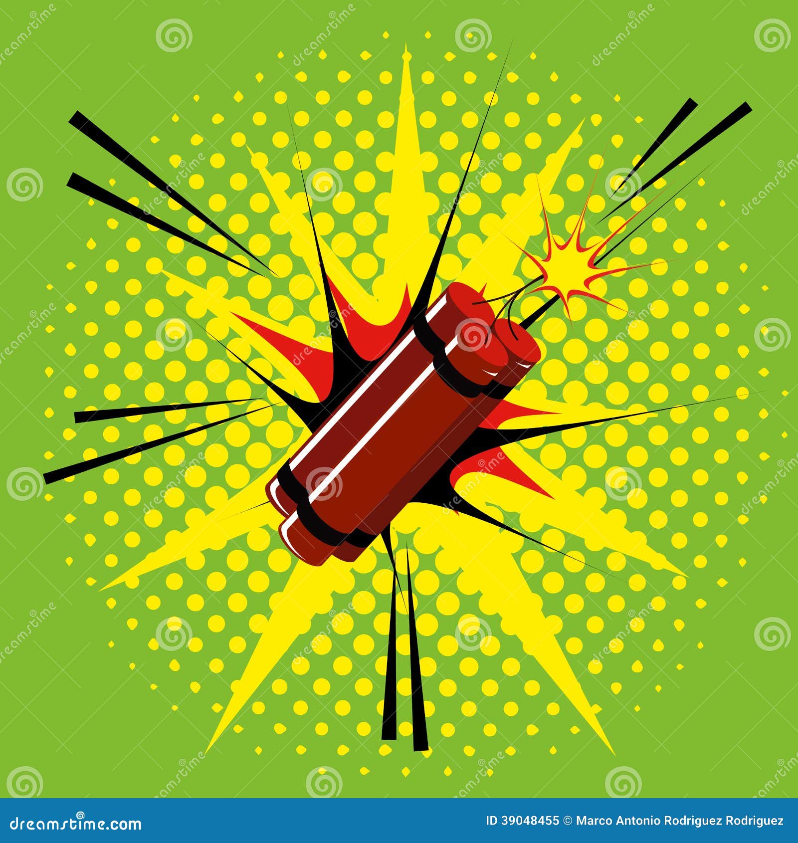 Comic Style Dynamite Isolated on Background Stock Vector - Illustration ...