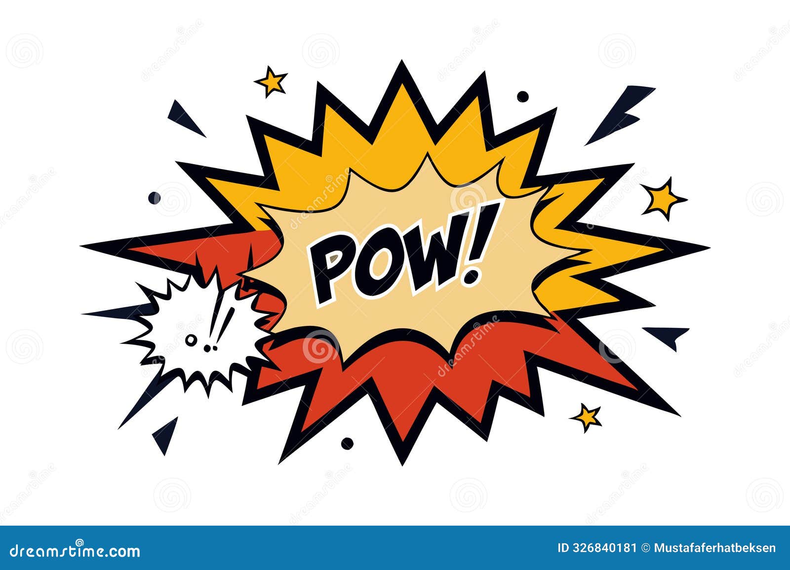 Comic Style Explosion Bubble with POW Text Stock Illustration ...