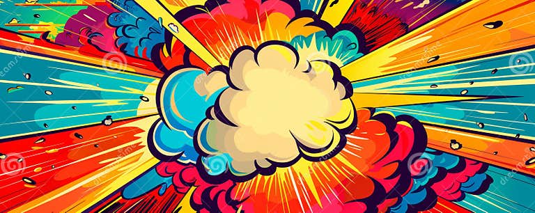 Comic Style Explosion with Colorful Bursts and Smoke Stock Image ...