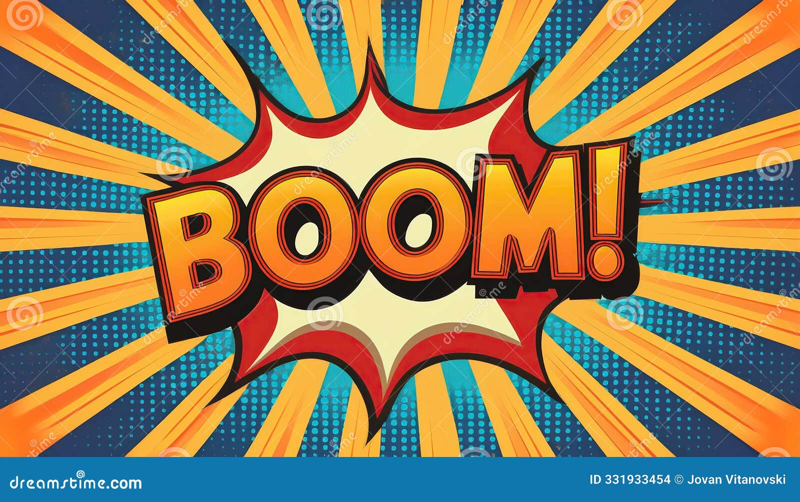 Comic Style Explosion Illustration with Vibrant Boom Text Stock ...