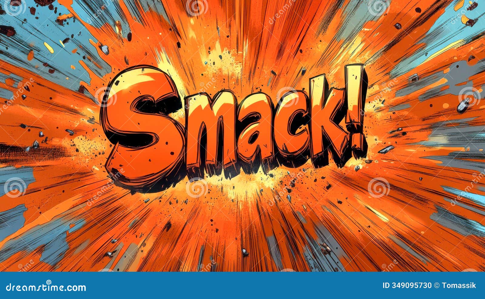 Comic Style Explosive Smack with Bold Letters and Dynamic Colors Stock ...