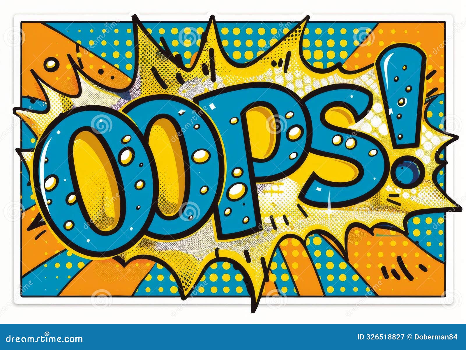 Comic Style Oops! Text with Vibrant Pop Art Explosion Background Stock ...