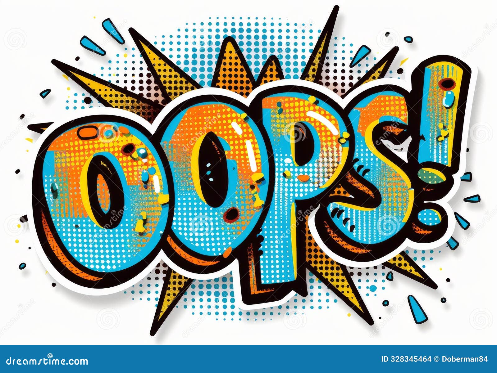 Comic Style Oops! Text with Vibrant Pop Art Explosion Background Stock ...