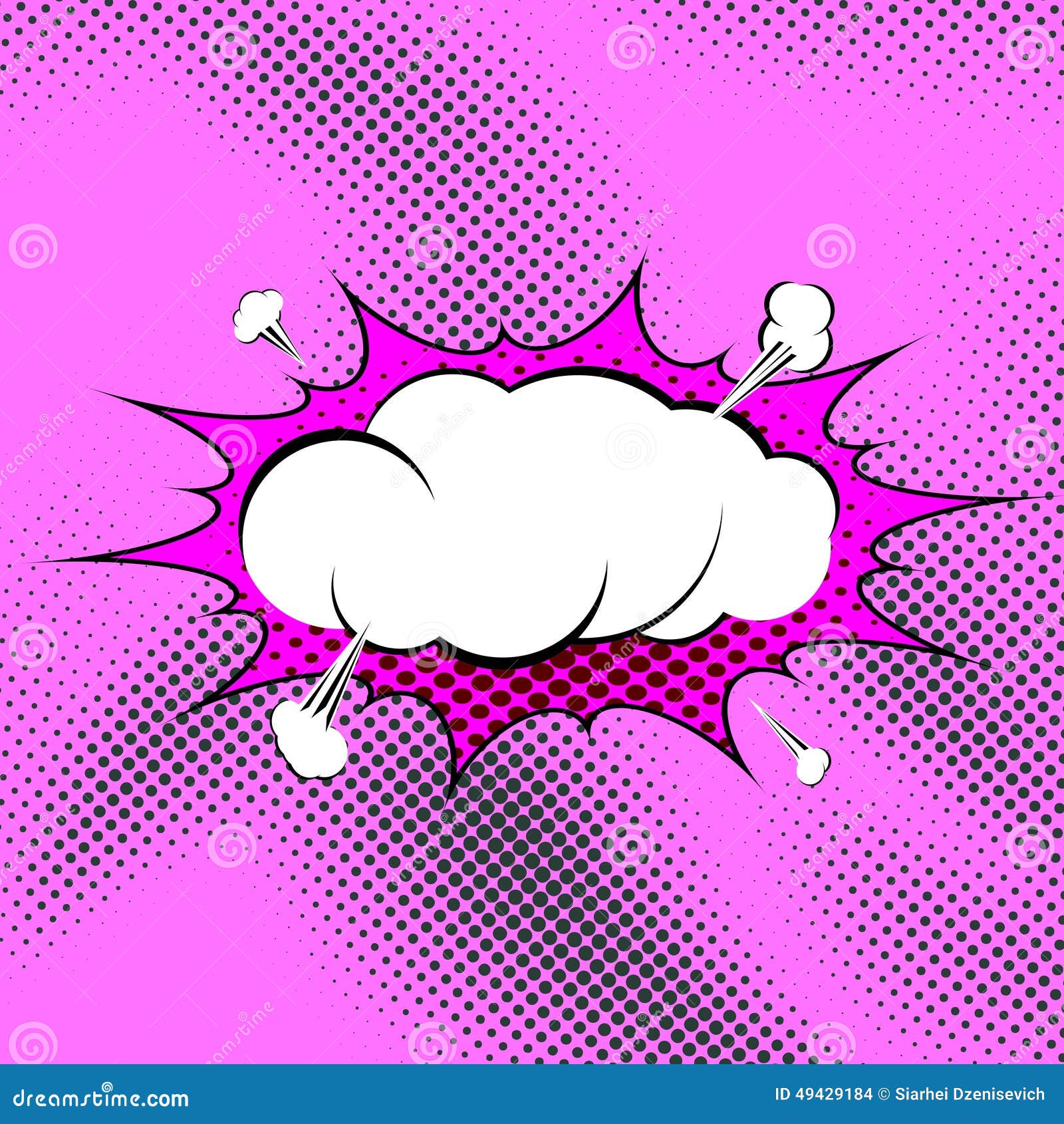 Comic Style Pop Art Pink Explosion Cloud Stock Vector - Illustration of ...