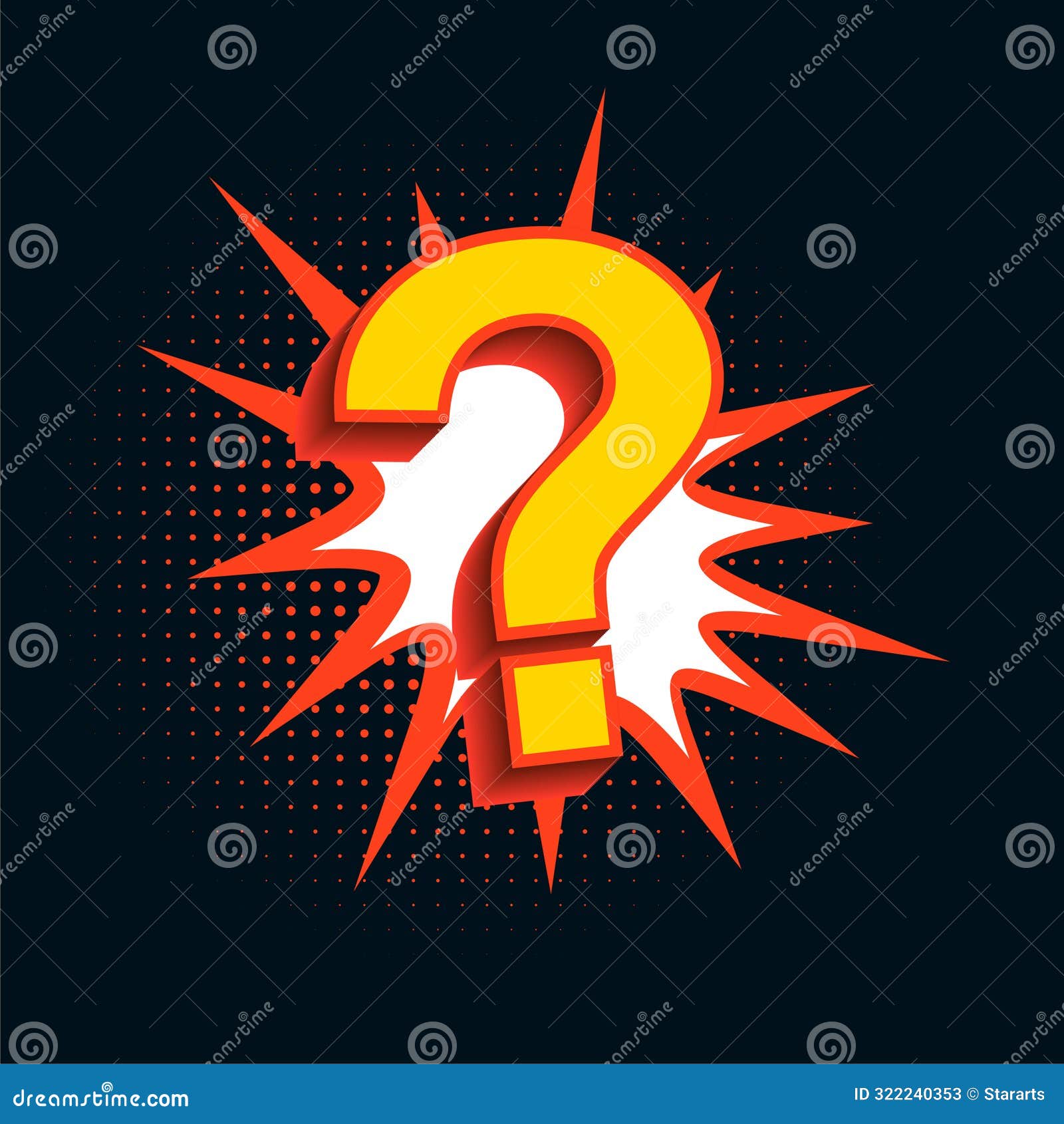 Comic Style Question Mark Symbol Background Lost and Find Stock Vector ...