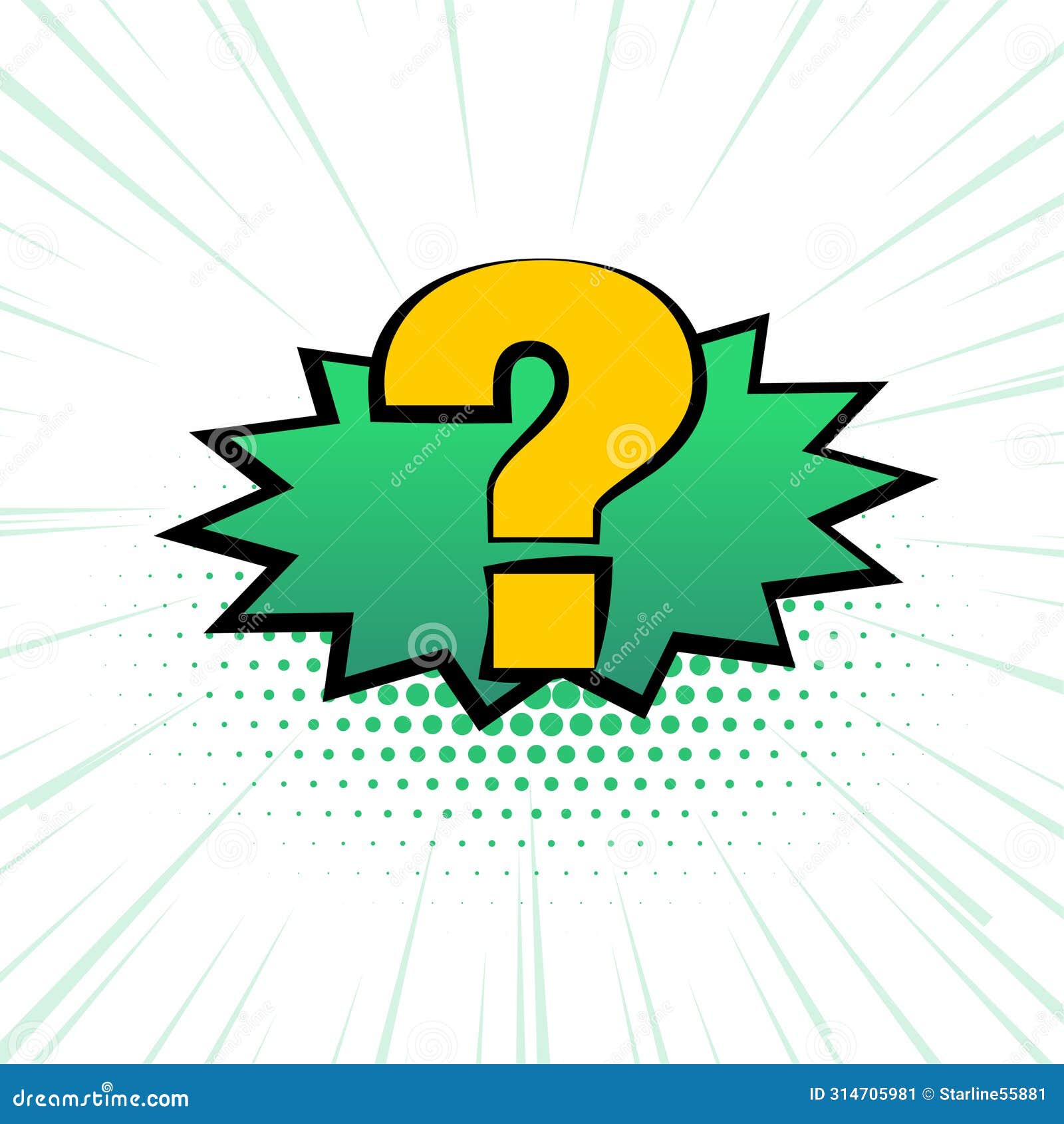 Comic Style Question Mark Symbol Background for Social Talk or Speech ...