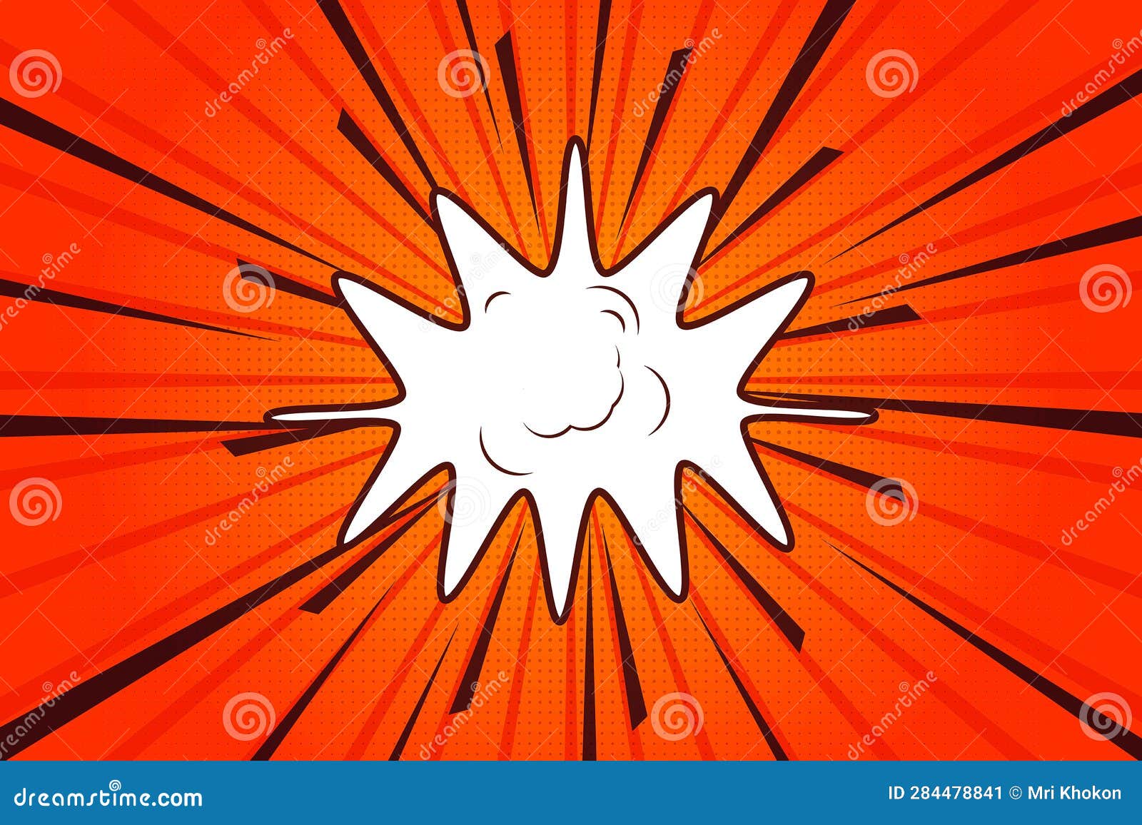 Comic Style Red Background Retro Pop Up Design with Halftone Stock ...