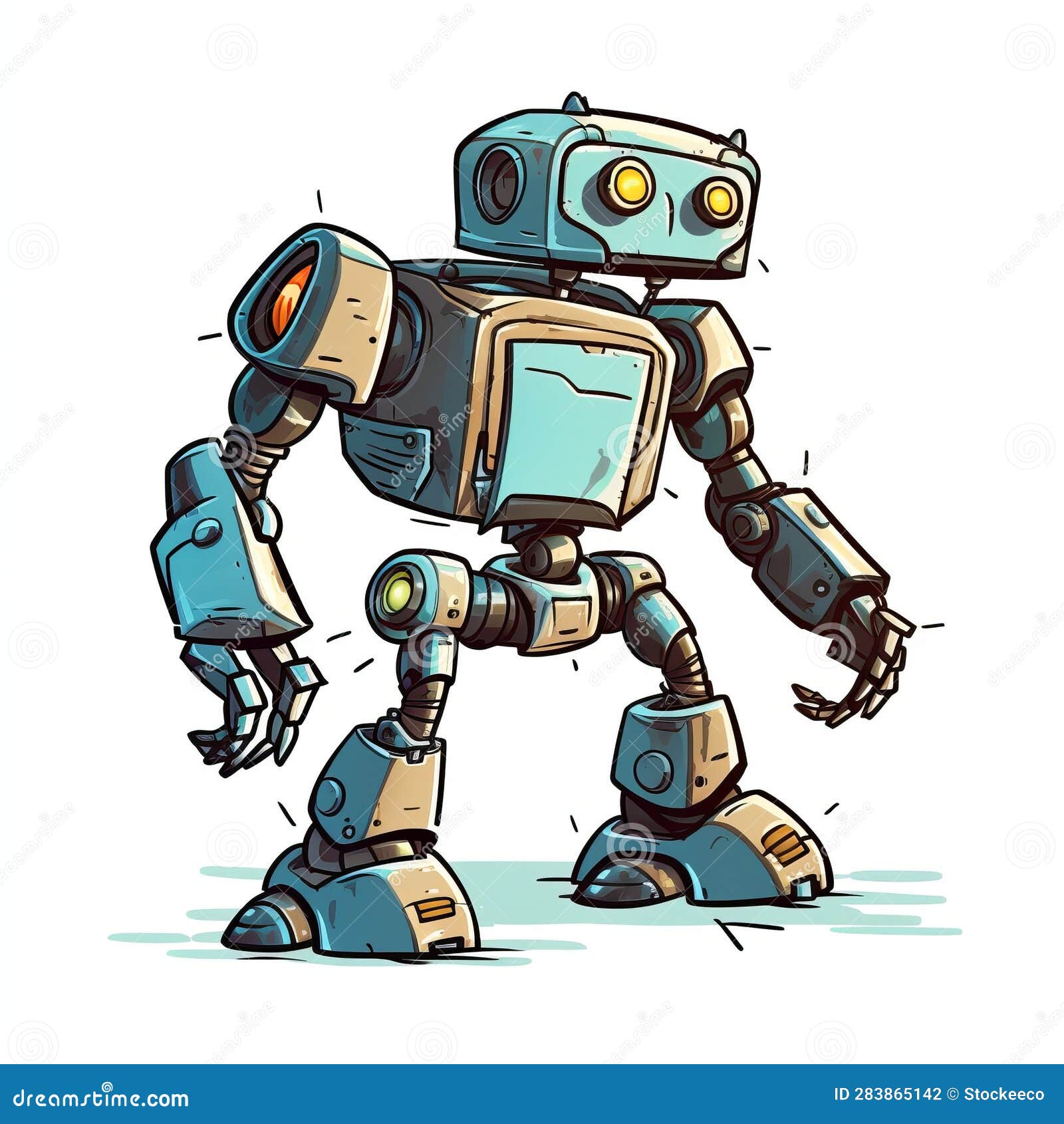 Comic Style Robot Sprite: Industrial and Technological Subjects Stock ...