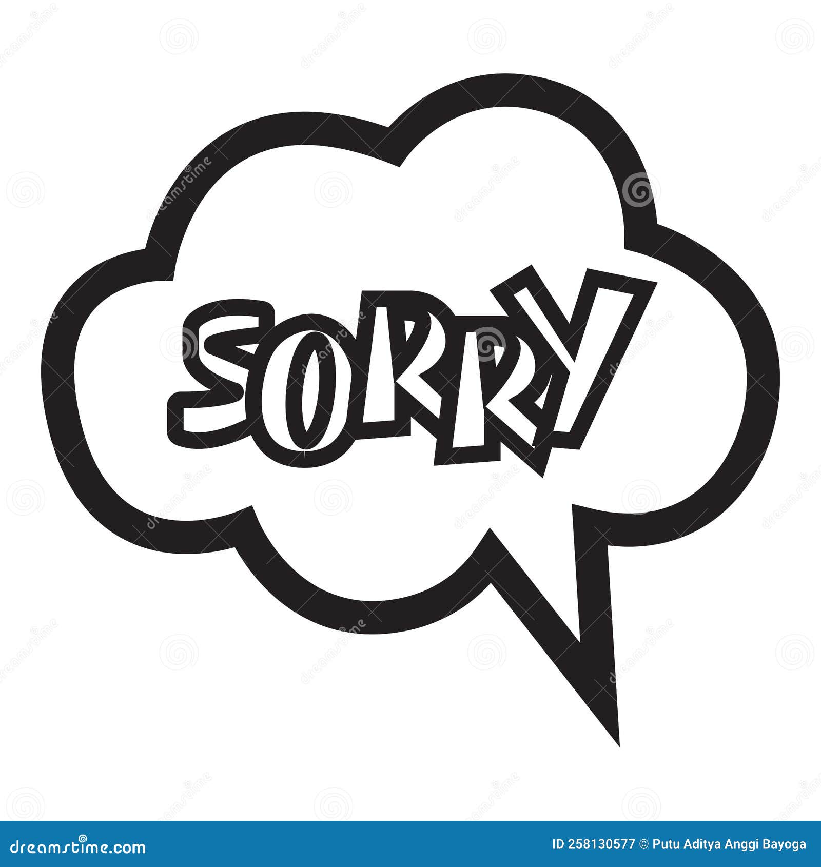 Comic style sorry text stock vector. Illustration of sorry - 258130577
