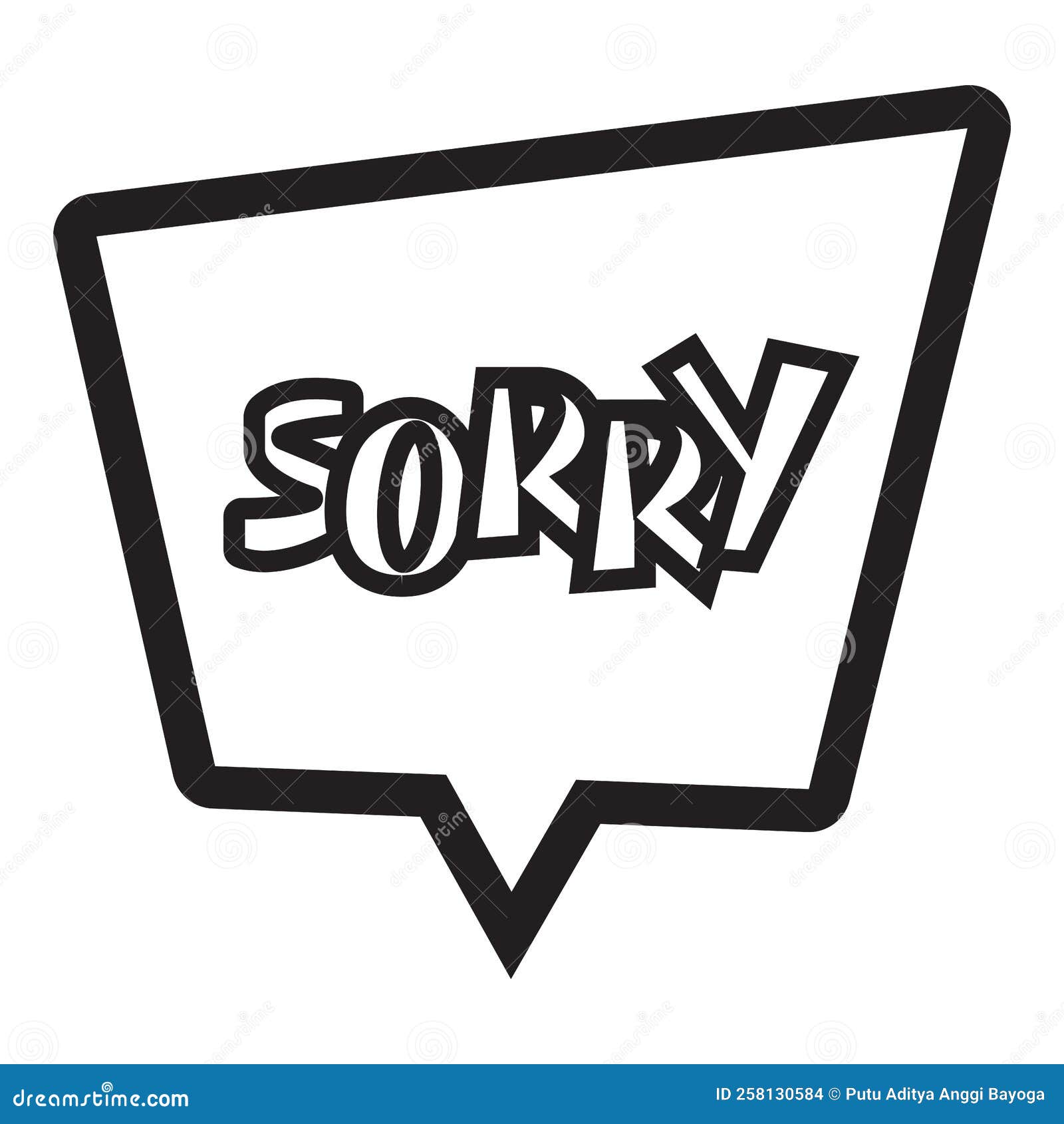 Comic style sorry text stock vector. Illustration of icon - 258130584