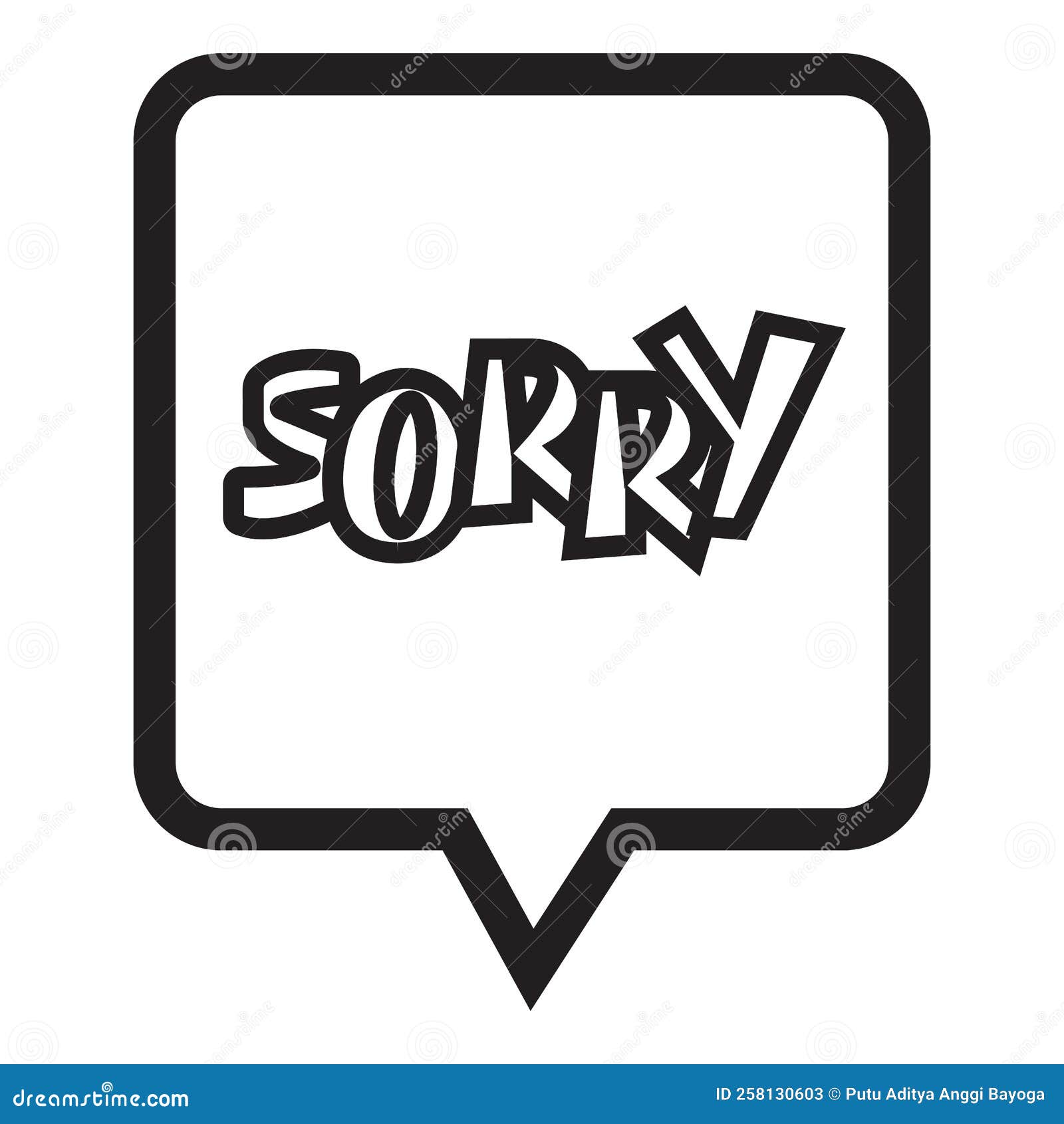 Comic style sorry text stock vector. Illustration of icon - 258130603