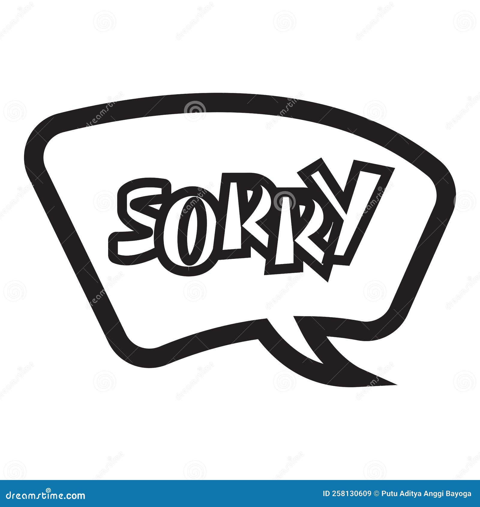 Comic style sorry text stock vector. Illustration of cartoon - 258130609