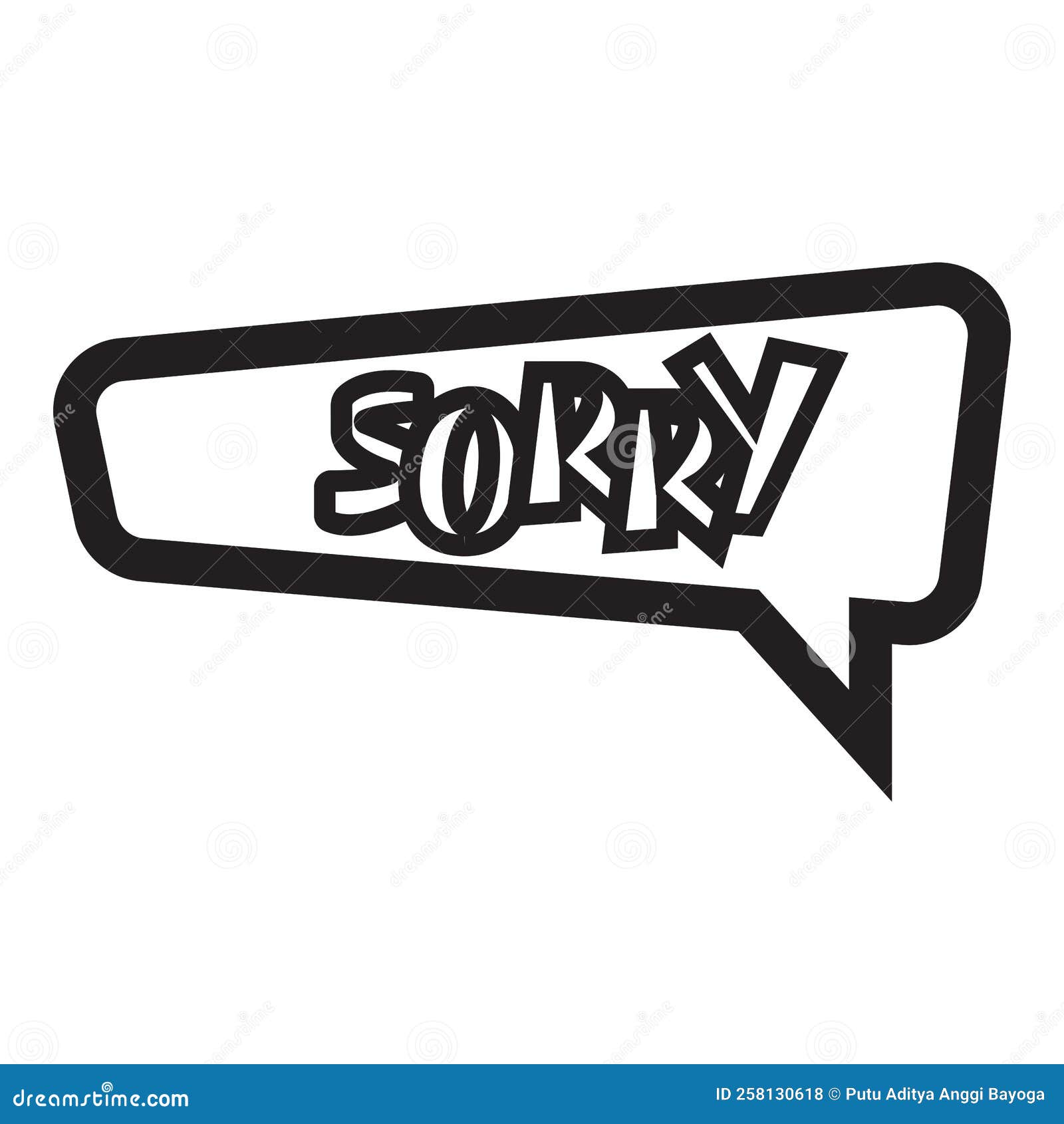 Comic style sorry text stock vector. Illustration of vector - 258130618