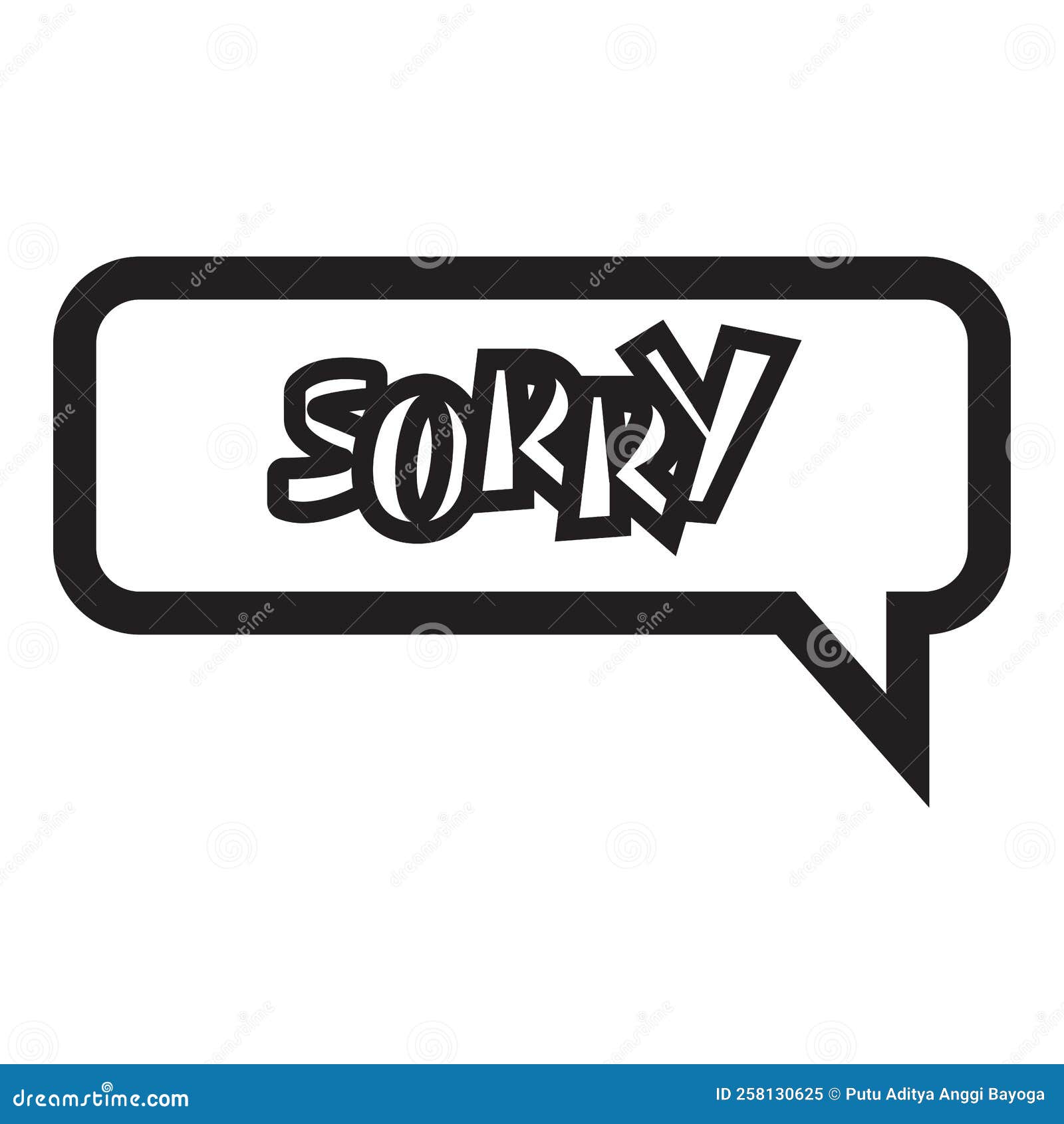 Comic style sorry text stock vector. Illustration of flat - 258130625