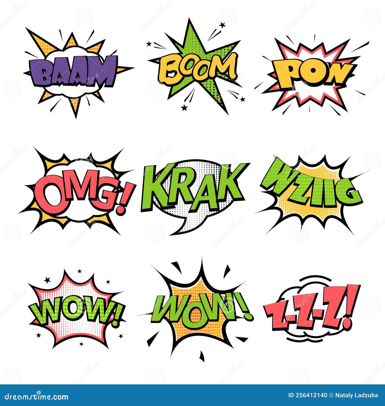 Comic Style Sounds Set in Pop Art Style. Vector Stock Vector ...
