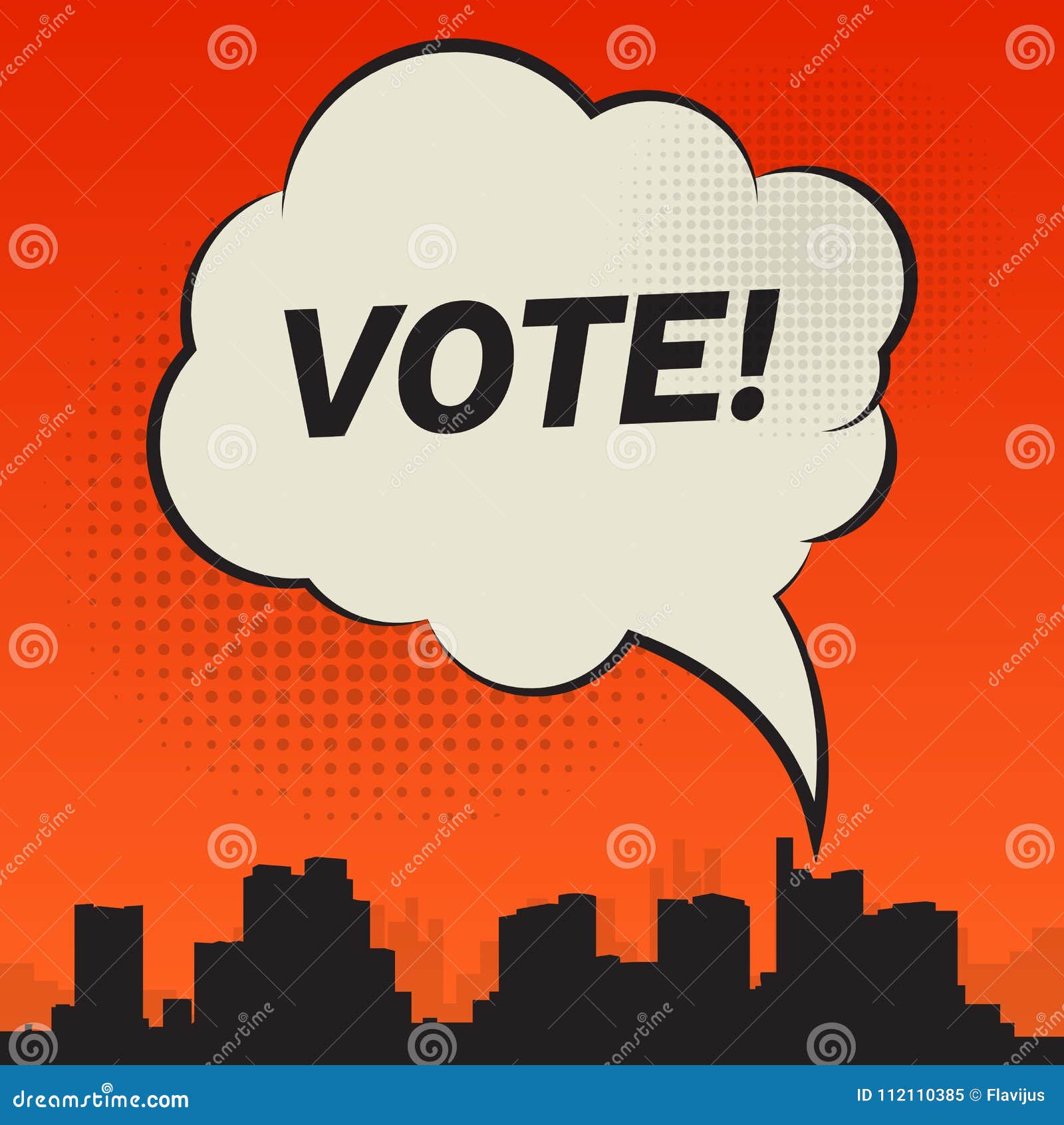 Comic Style Speech Bubble, Business Concept with Text Vote Stock Vector ...