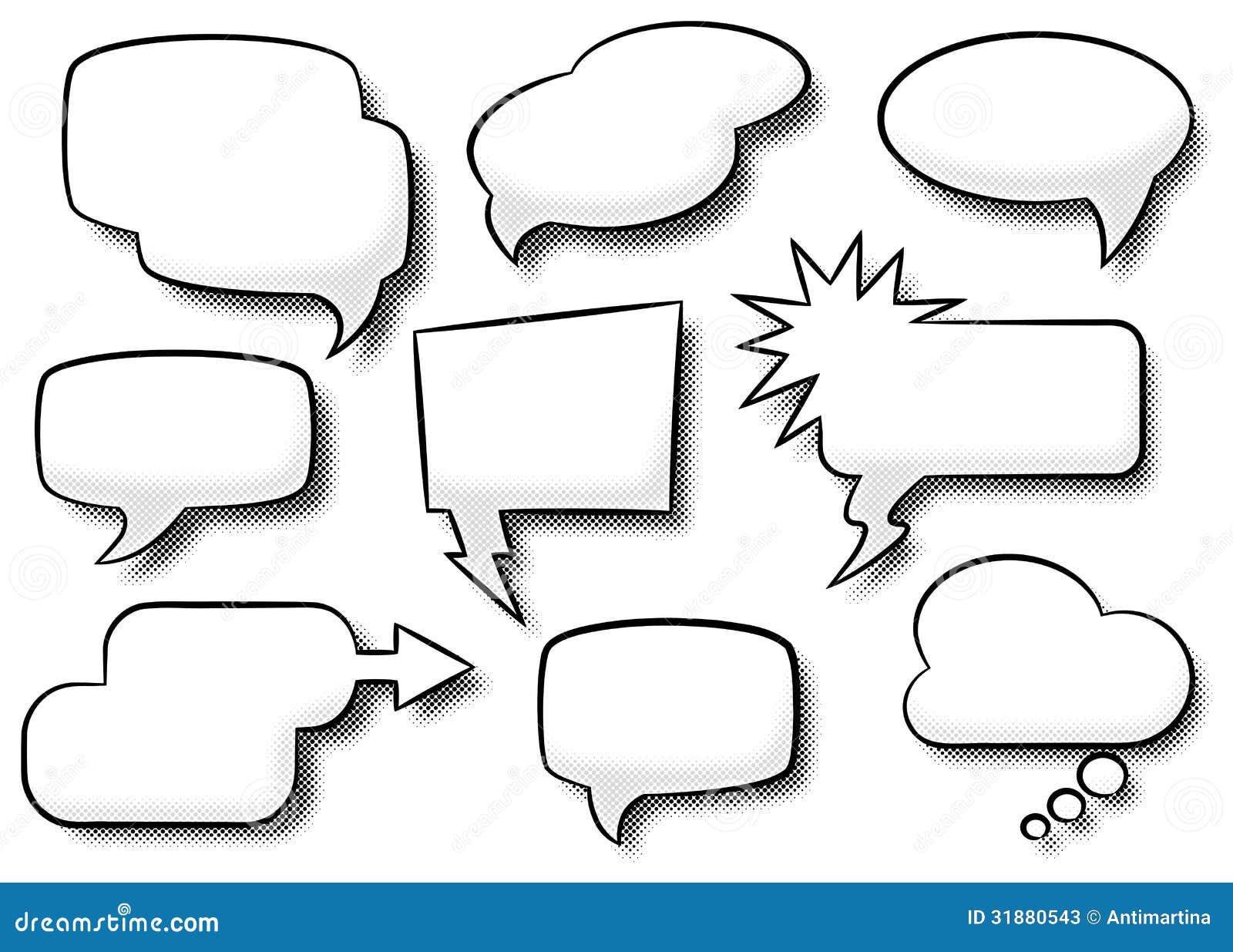 Comic style speech bubbles stock vector. Illustration of abstract ...