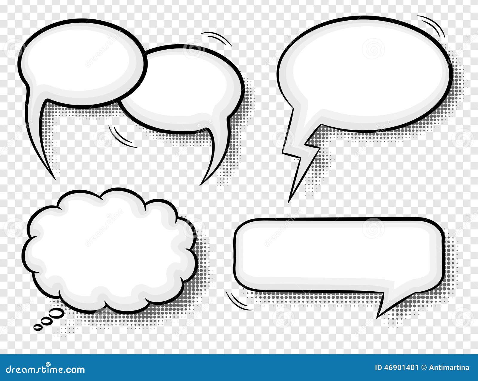 Comic style speech bubbles stock vector. Illustration of blank - 46901401 Comic style speech bubbles stock vector. Illustration of blank - 46901401