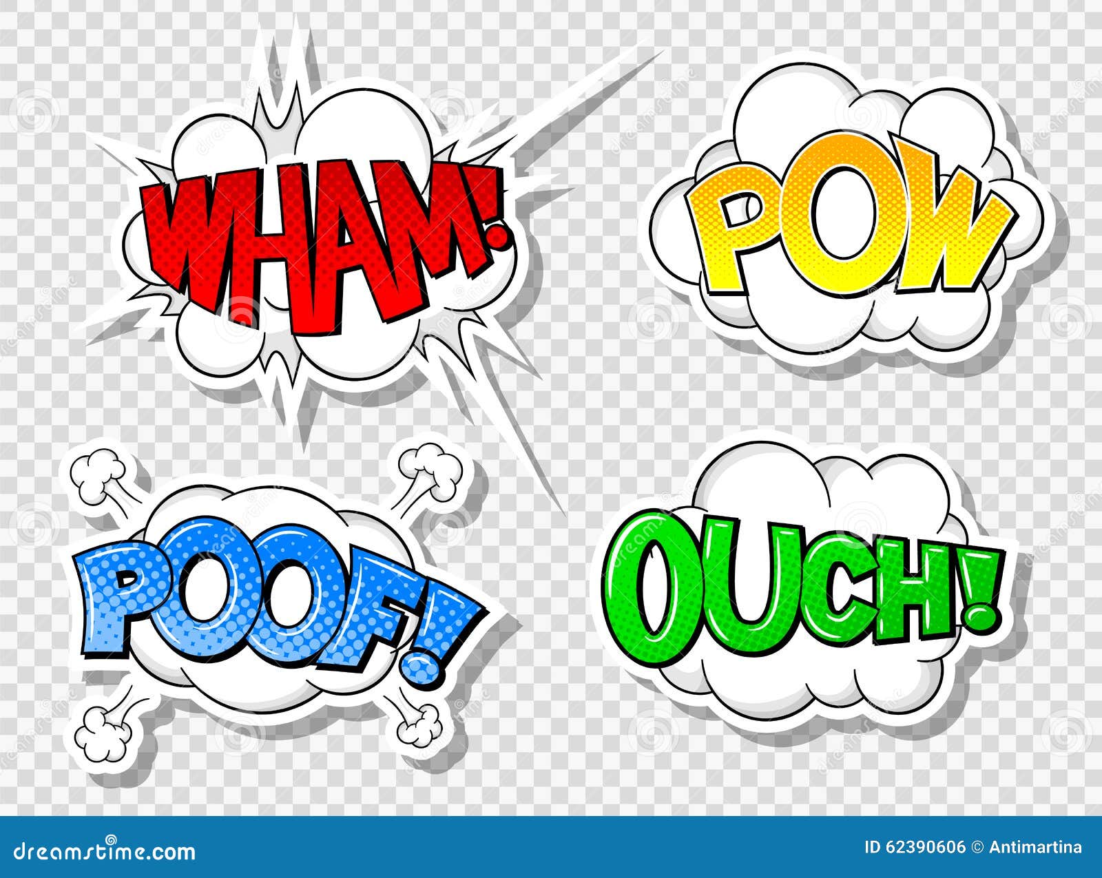 Comic style speech bubbles stock vector. Illustration of style - 62390606